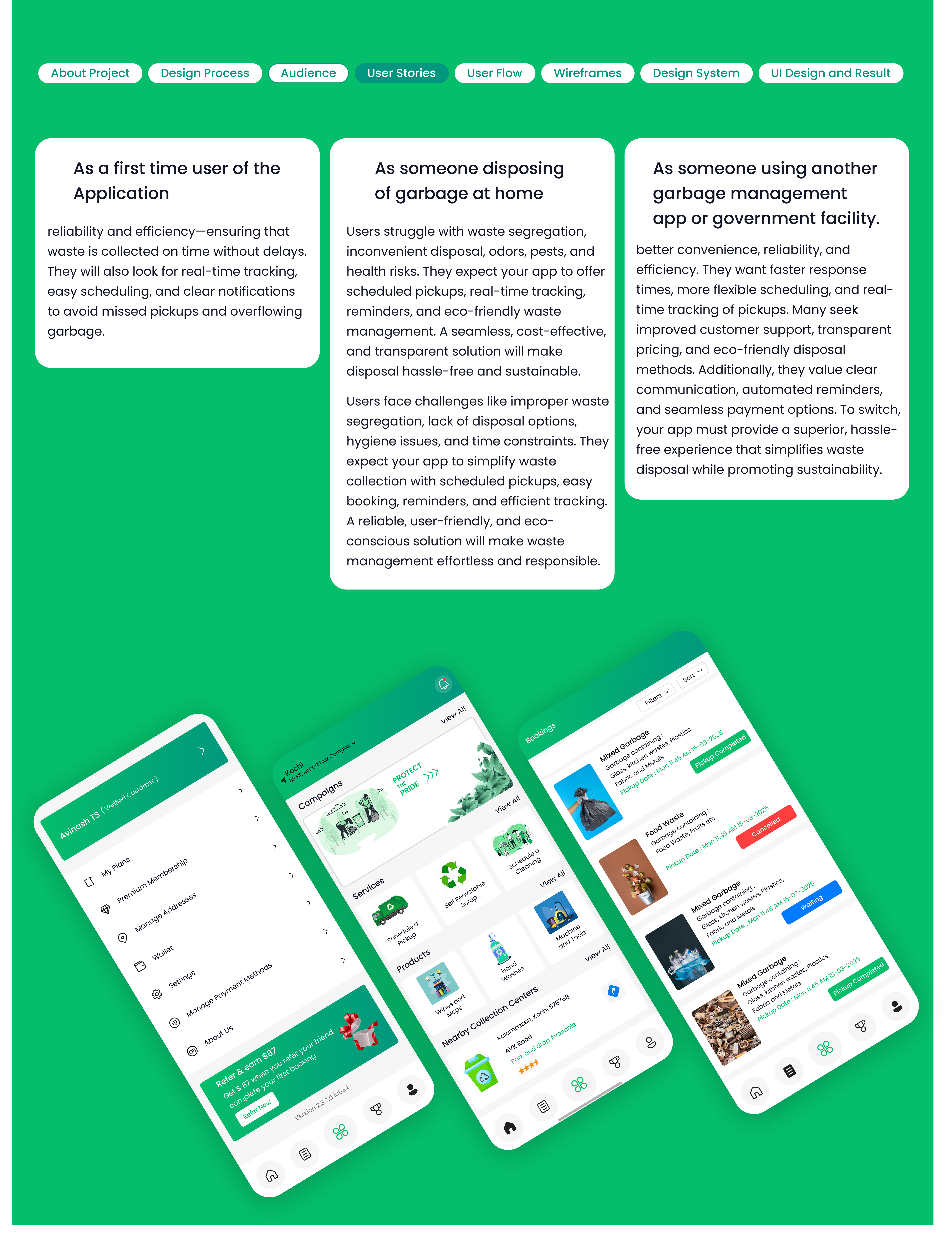 Green Bin - Garbage Collection and Management System | UIUX by UX By ...