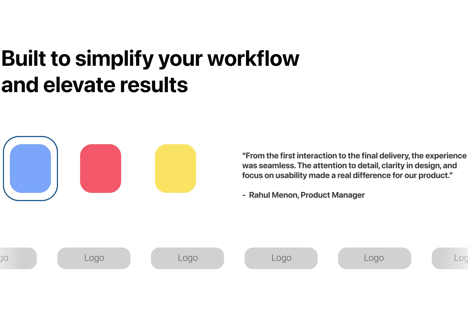 Testimonial Section Design by Satheesh Mankulam on Dribbble