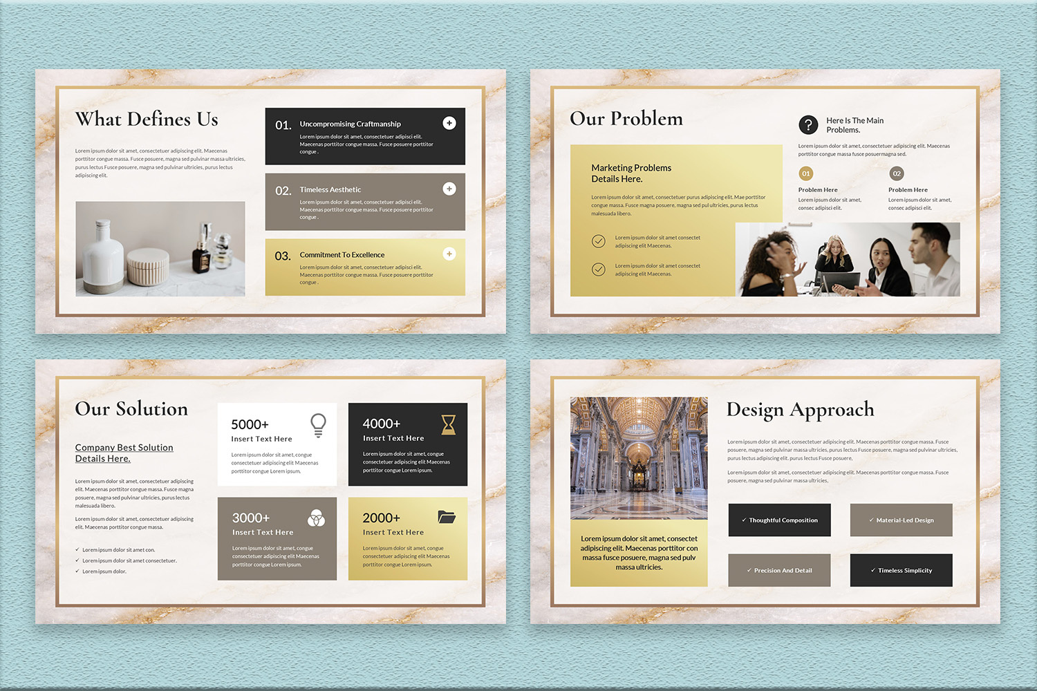 Elegant Marble Inscriptions Company Profile Presentation by SlideStack ...