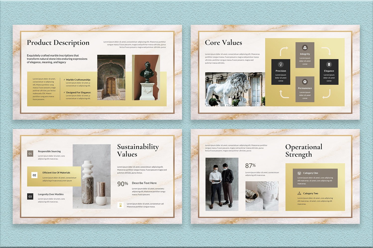 Elegant Marble Inscriptions Company Profile Presentation by SlideStack ...