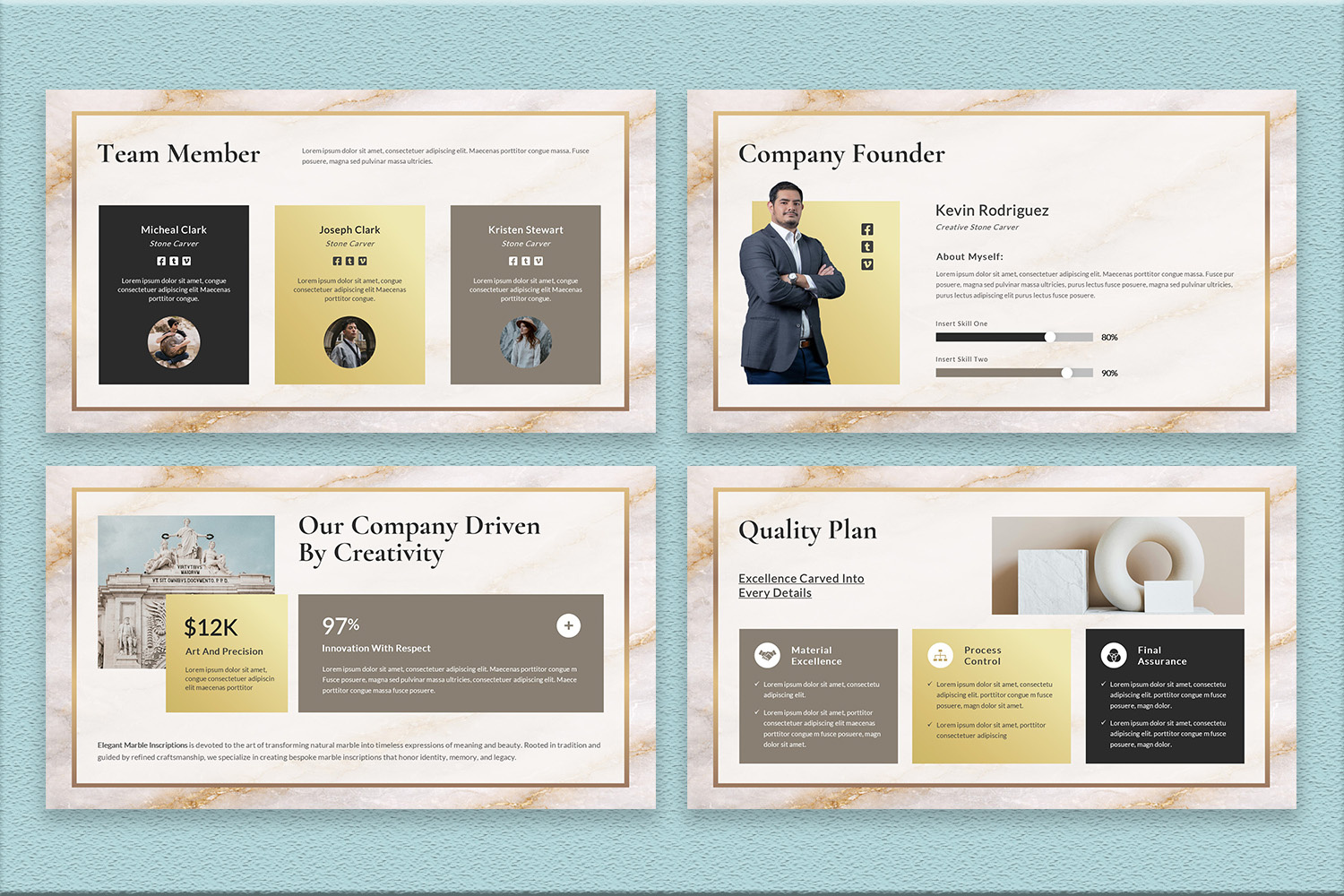 Elegant Marble Inscriptions Company Profile Presentation by SlideStack ...