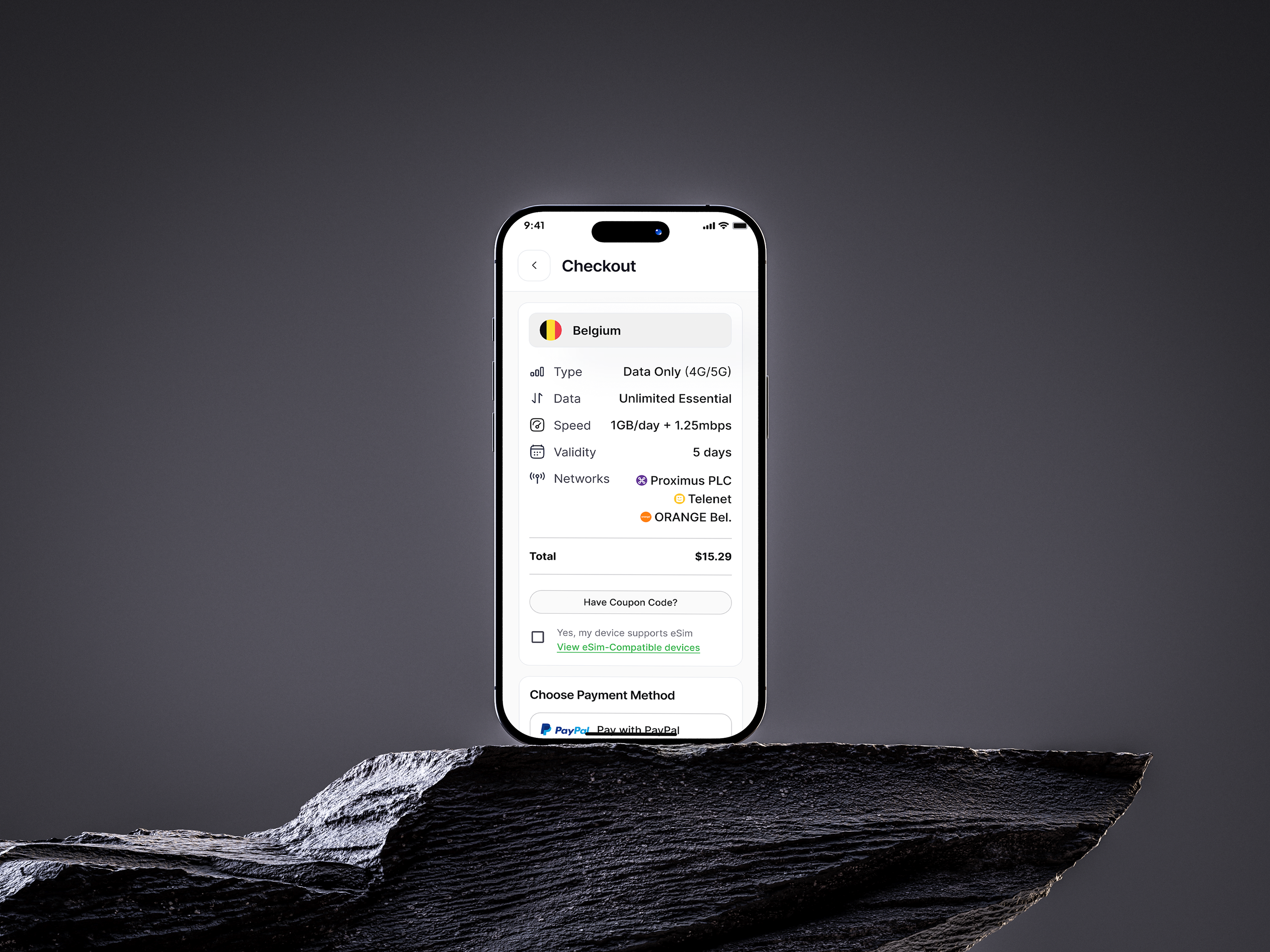 eSIM App UI/UX Design: Travel Discovery to Secure Checkout Flow by Meo ...