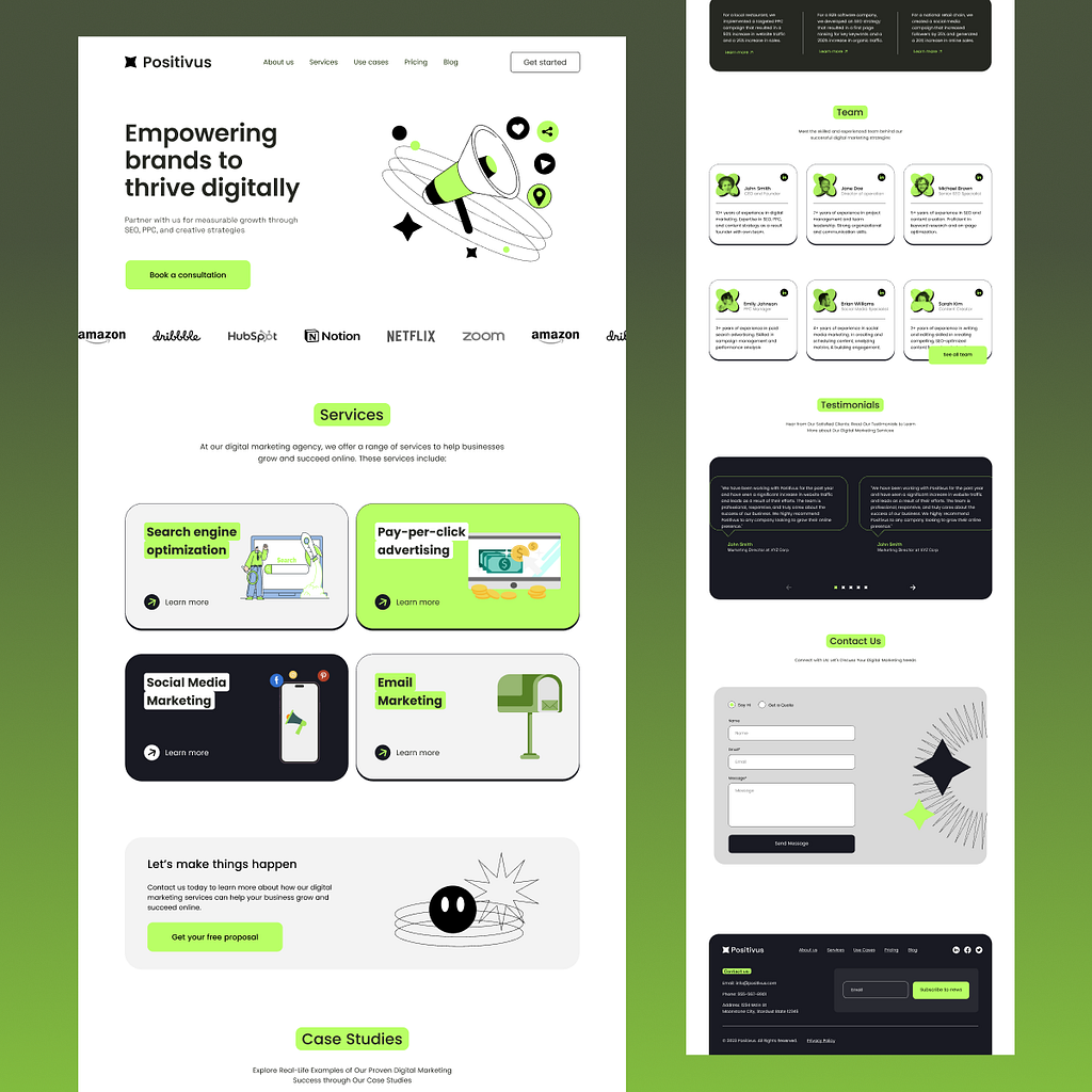 Positivus - Digital Marketing Agency Landing Page Design. by Reeya ...