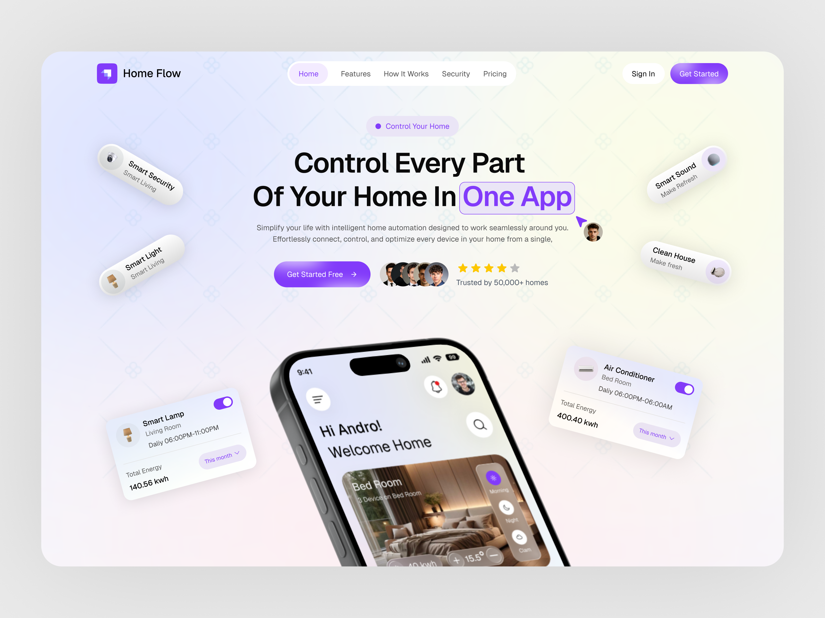 Smart Home Landing Page UI/UX by Shiby Ghosh for UX Crate Lab on Dribbble