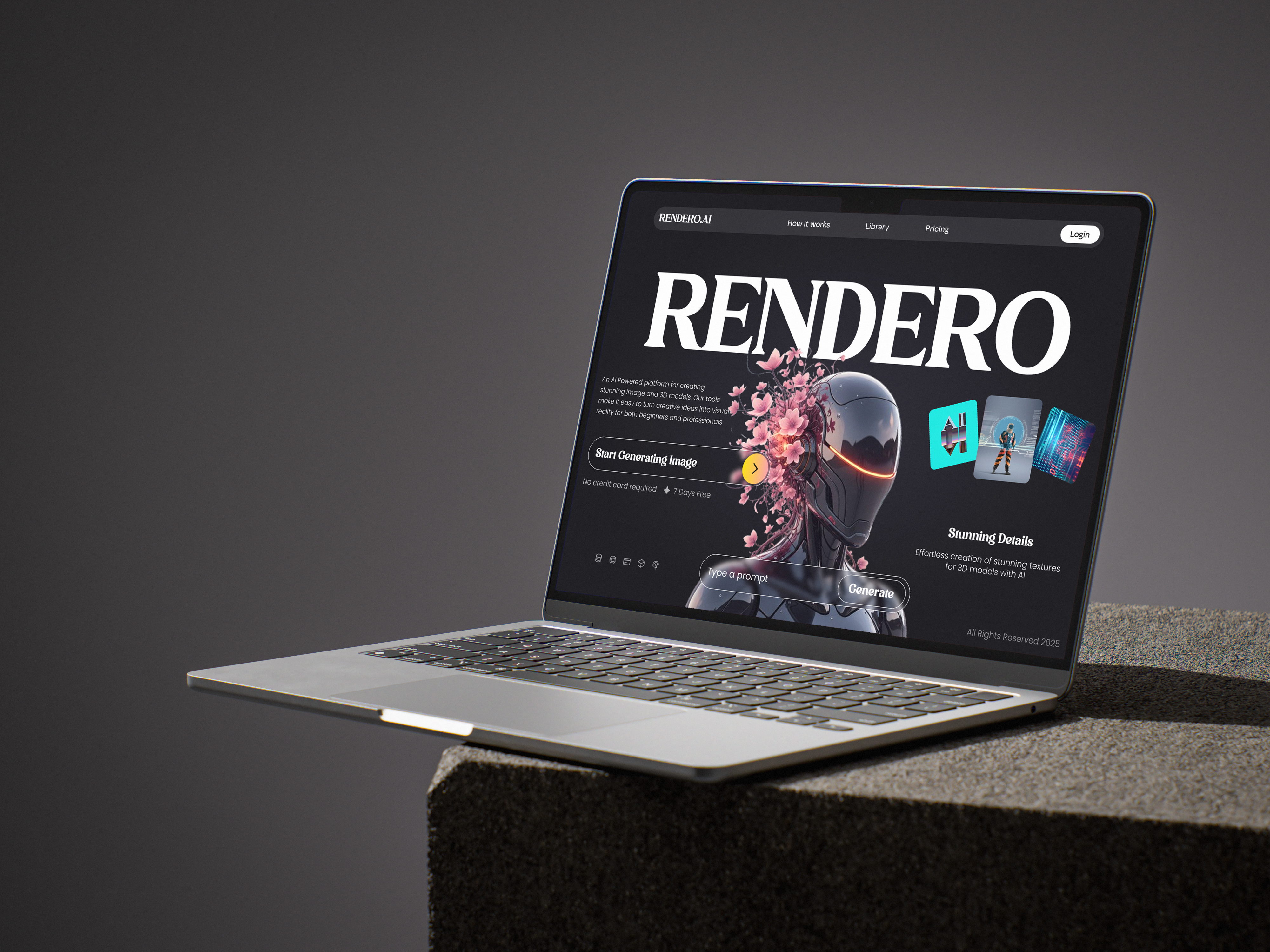 Rendero.AI — Futuristic AI Image Generator Landing Page by Md Sojib ...