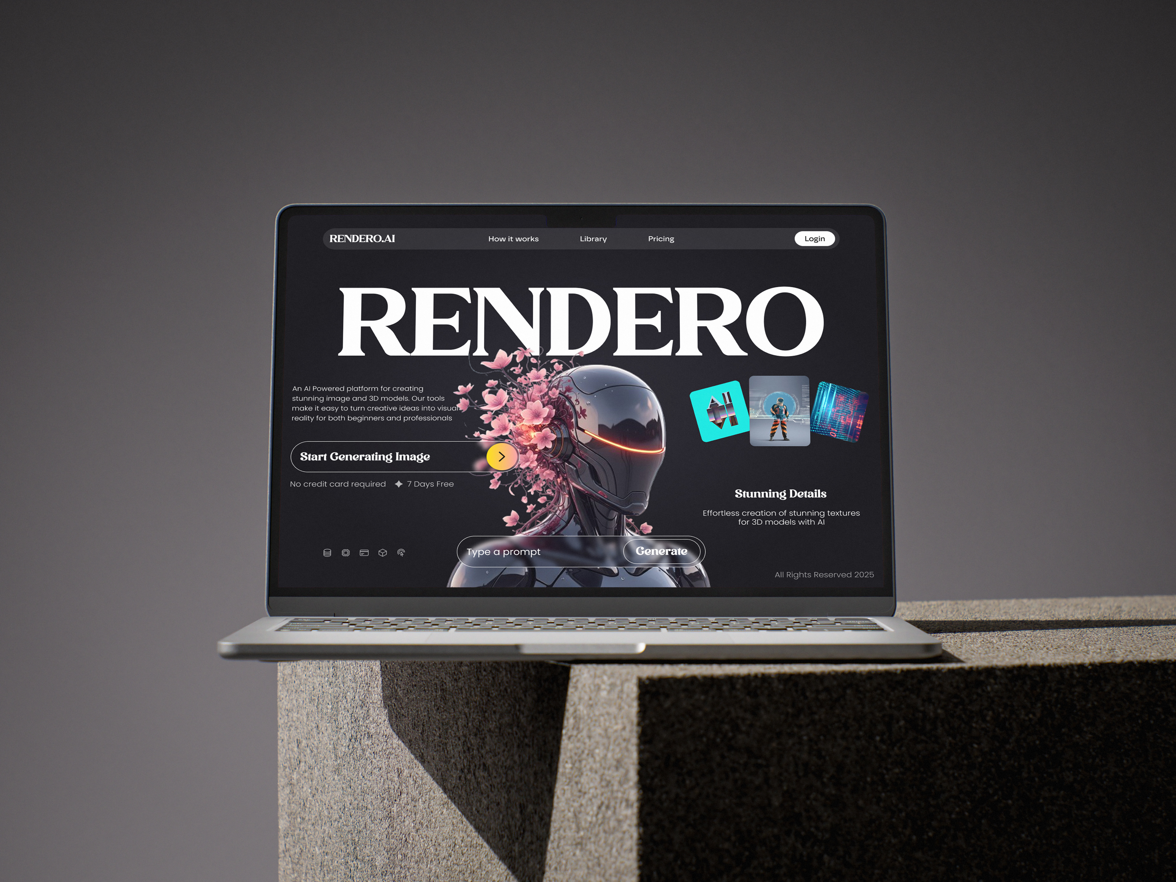 Rendero.AI — Futuristic AI Image Generator Landing Page by Md Sojib ...