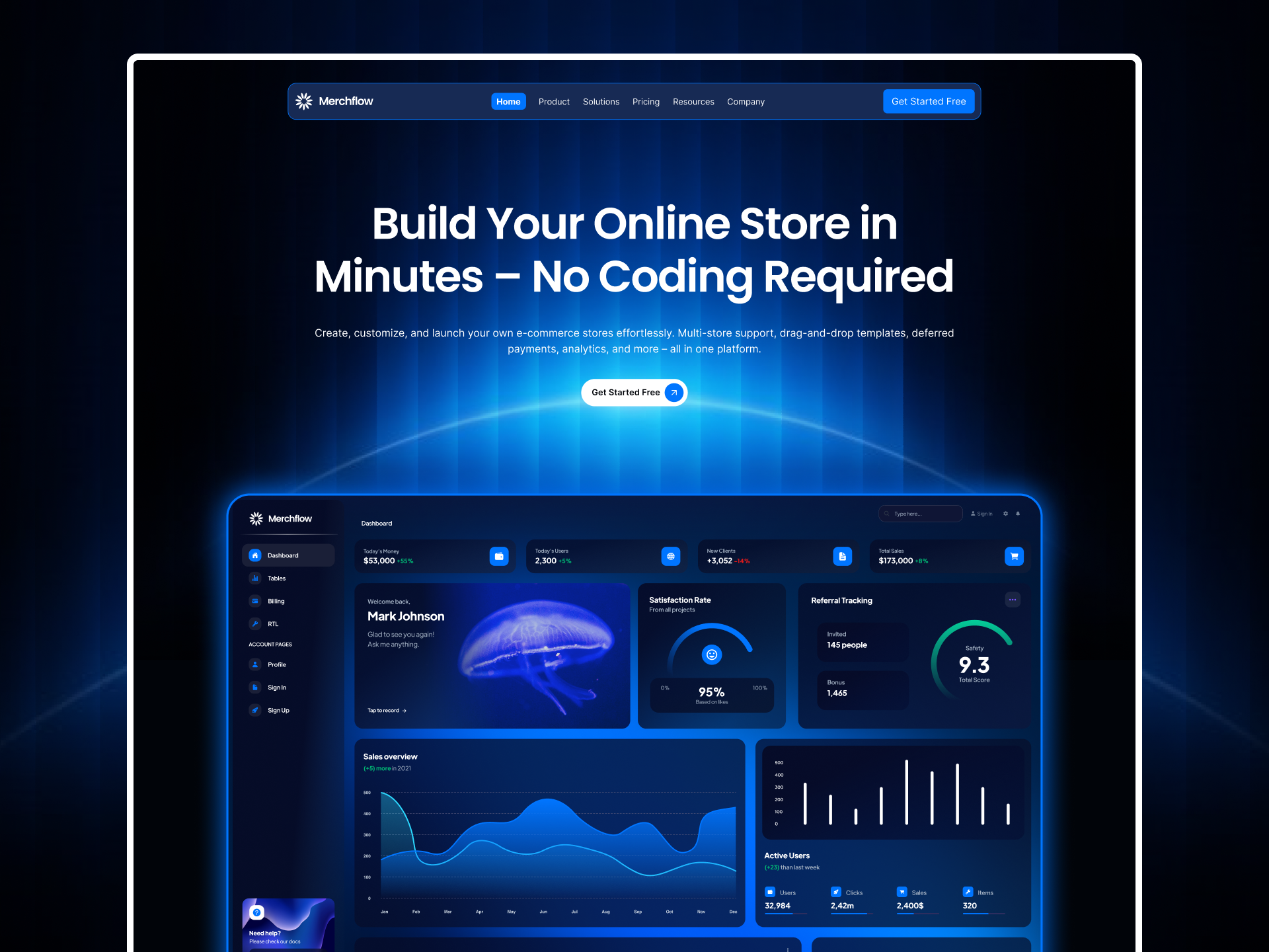 No-Code Store Builder SaaS Landing Page by MD Shihab on Dribbble