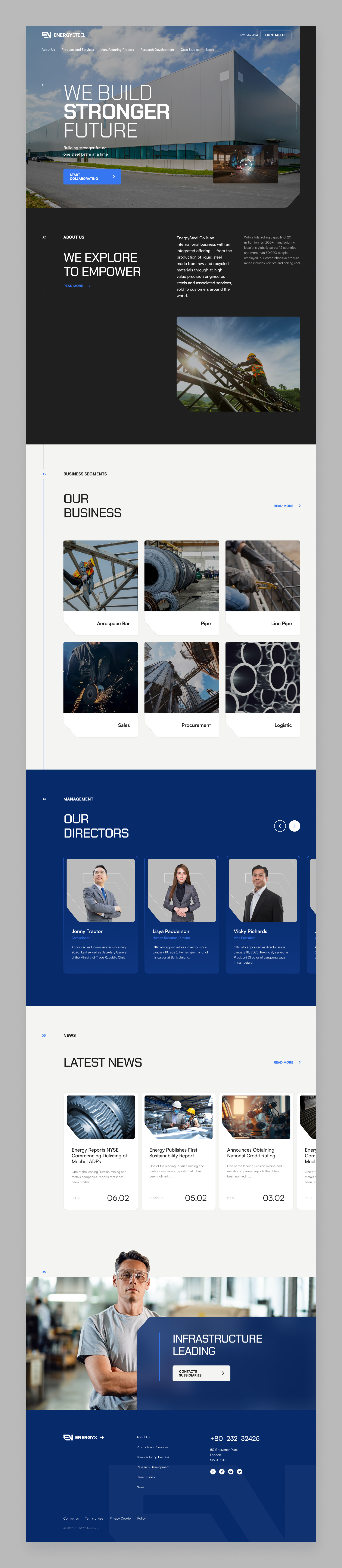 Steel Industrial Company Landing Page by Aryo Pamungkas for SLAB Design ...