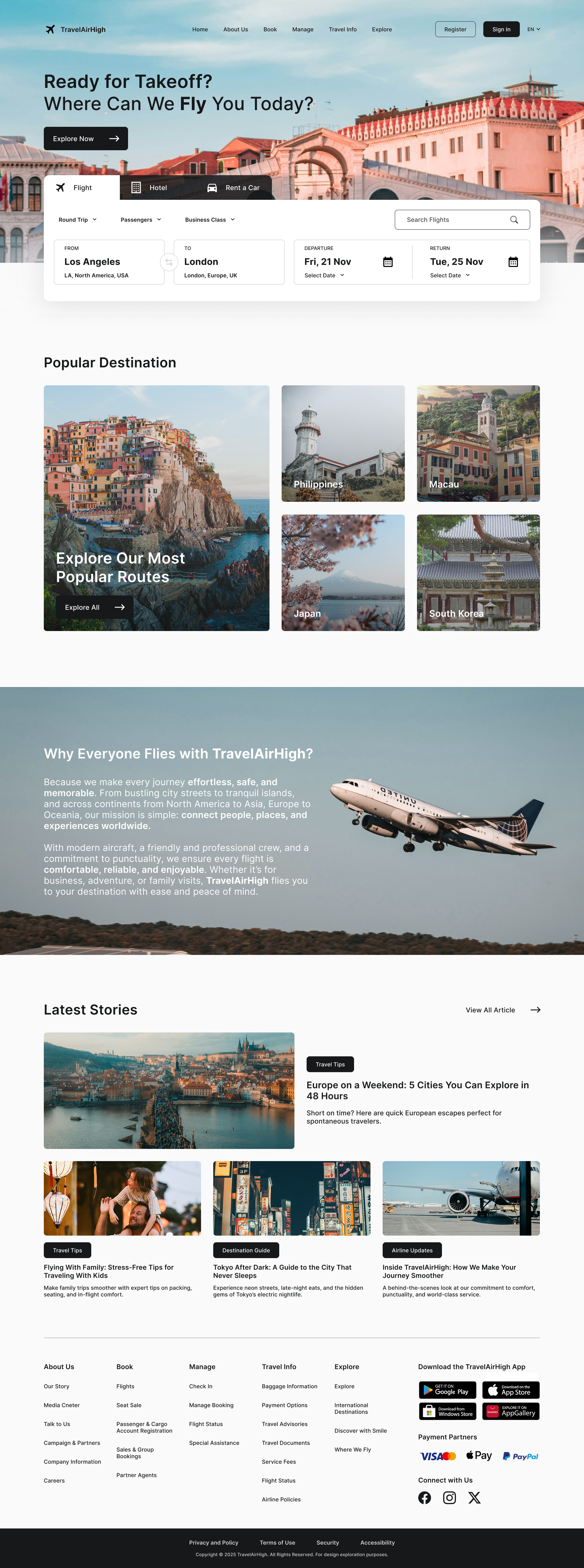 Airline Booking Website | Landing Page UI Concept by Nyl A. on Dribbble