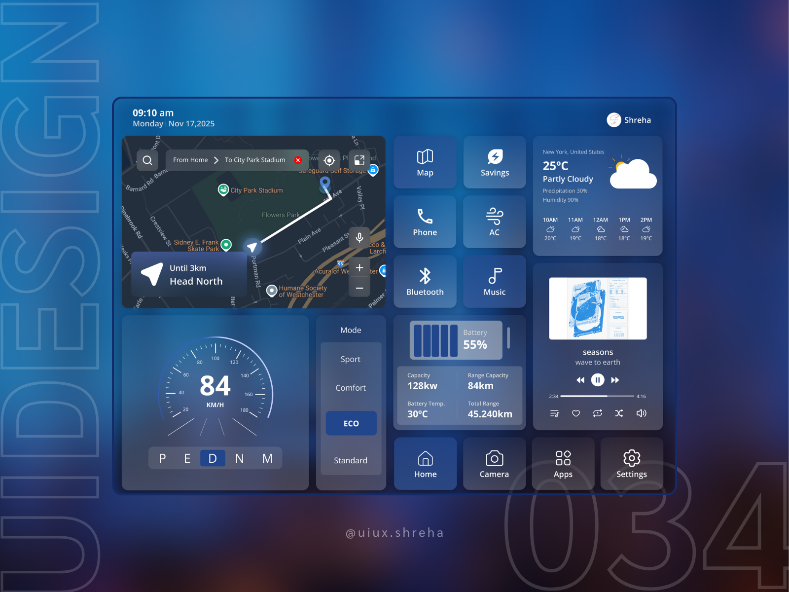 Daily UI #34 - Automotive Interface by Shreha B on Dribbble