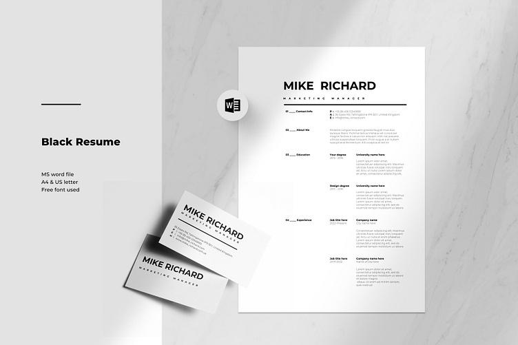 Black Resume Template by Lunaria on Dribbble