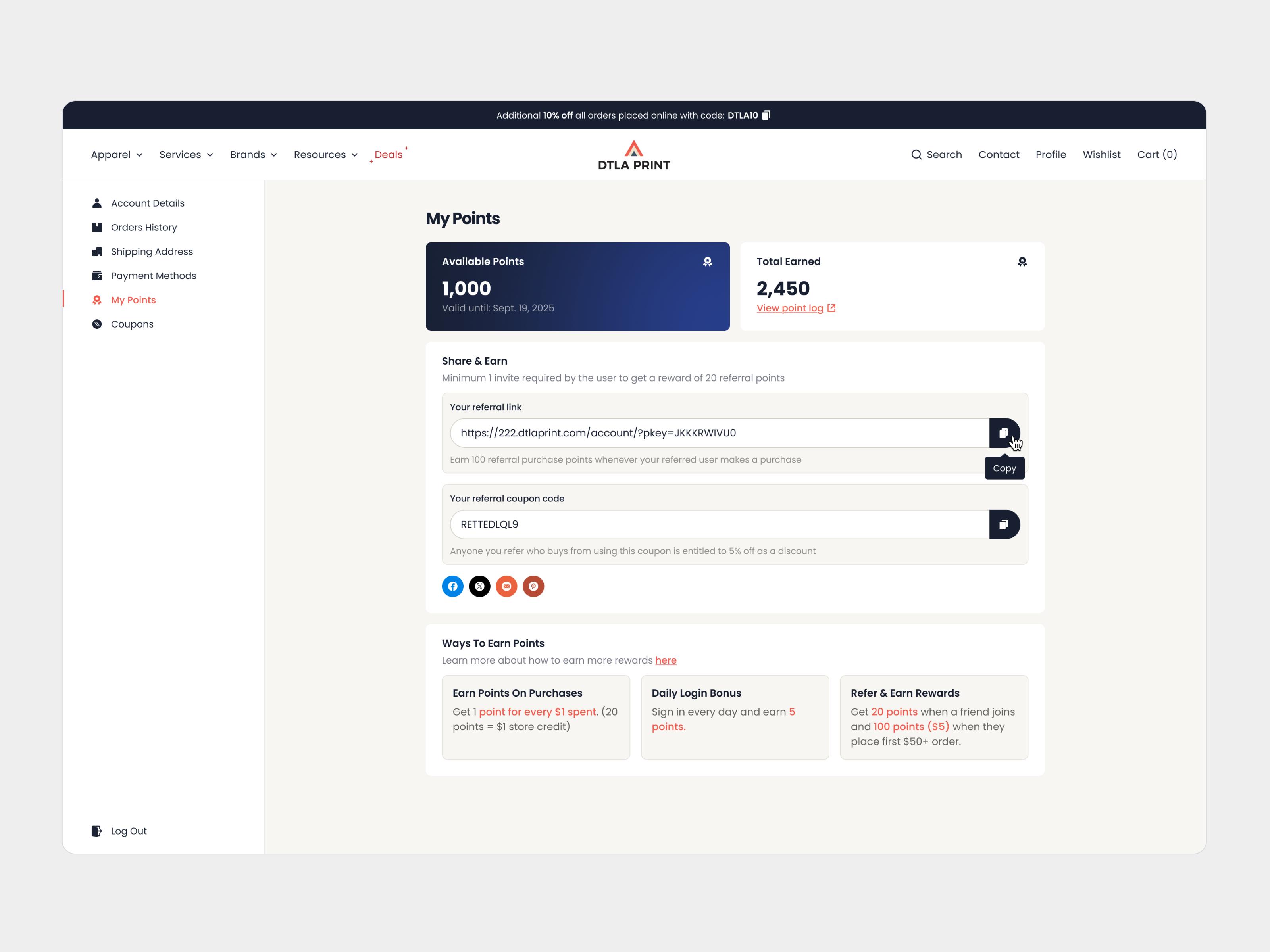 Coupons Page UI/UX Design DTLA Print by Oleksandra for Webity on Dribbble