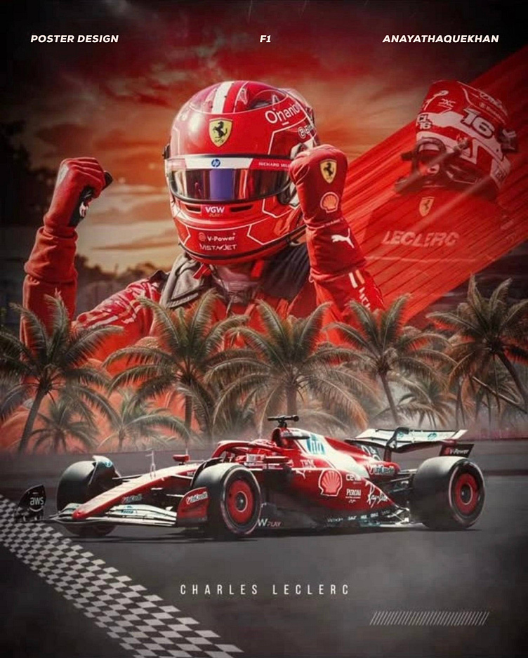Charles Leclerc Formula One Driver Poster Design. by Anayat Haque Khan ...