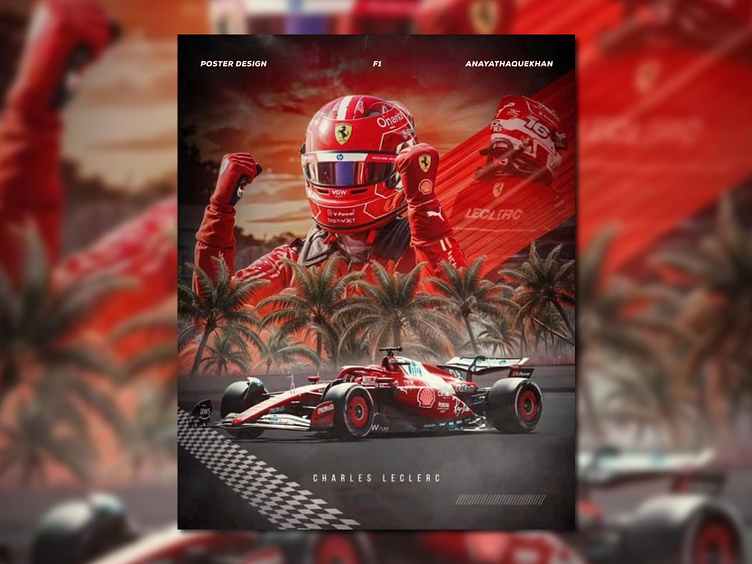 Charles Leclerc Formula One Driver Poster Design. by Anayat Haque Khan ...