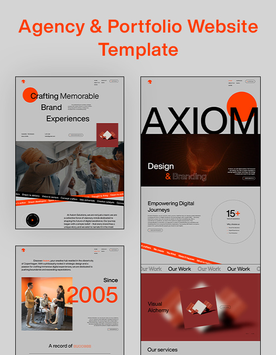 Agency & Portfolio Website Template by Prashant Tandel on Dribbble