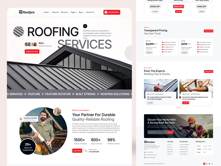 Roofing Services Website Design by FleexStudio | Web Design Agency on ...
