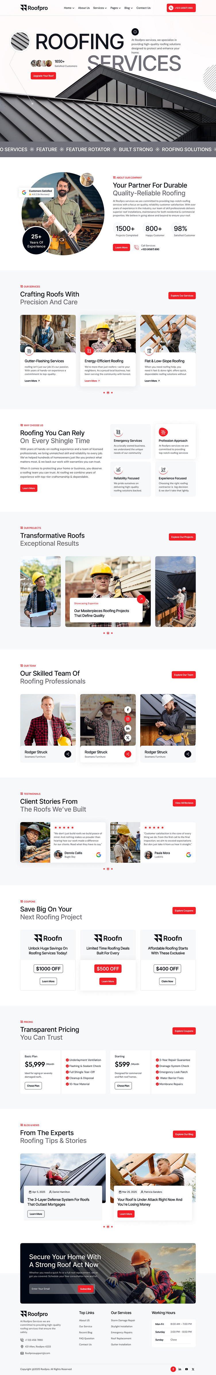 Roofing Services Website Design by FleexStudio | Web Design Agency on ...