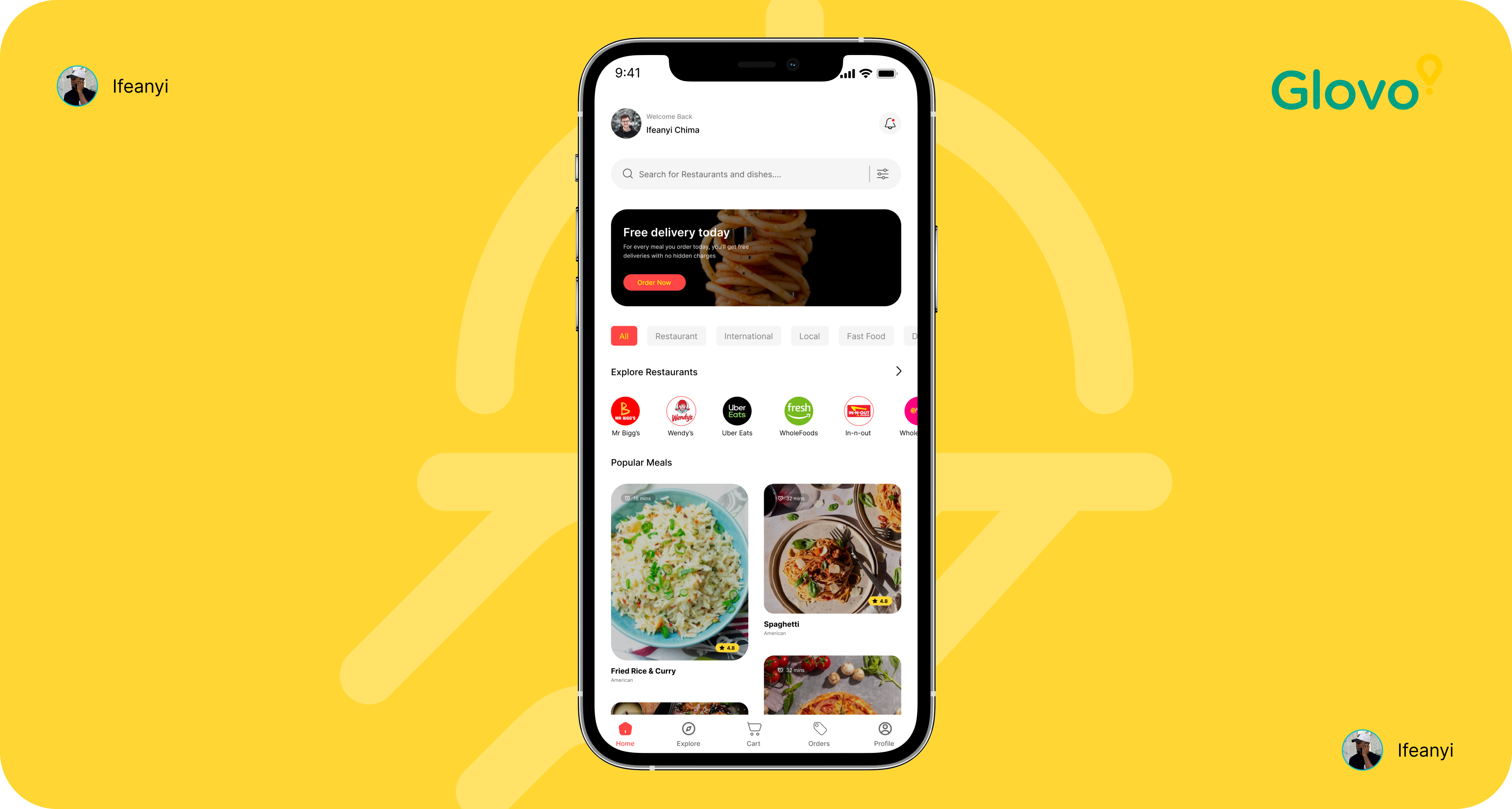 Glovo - brings food everywhere. by Master Ifeanyi on Dribbble