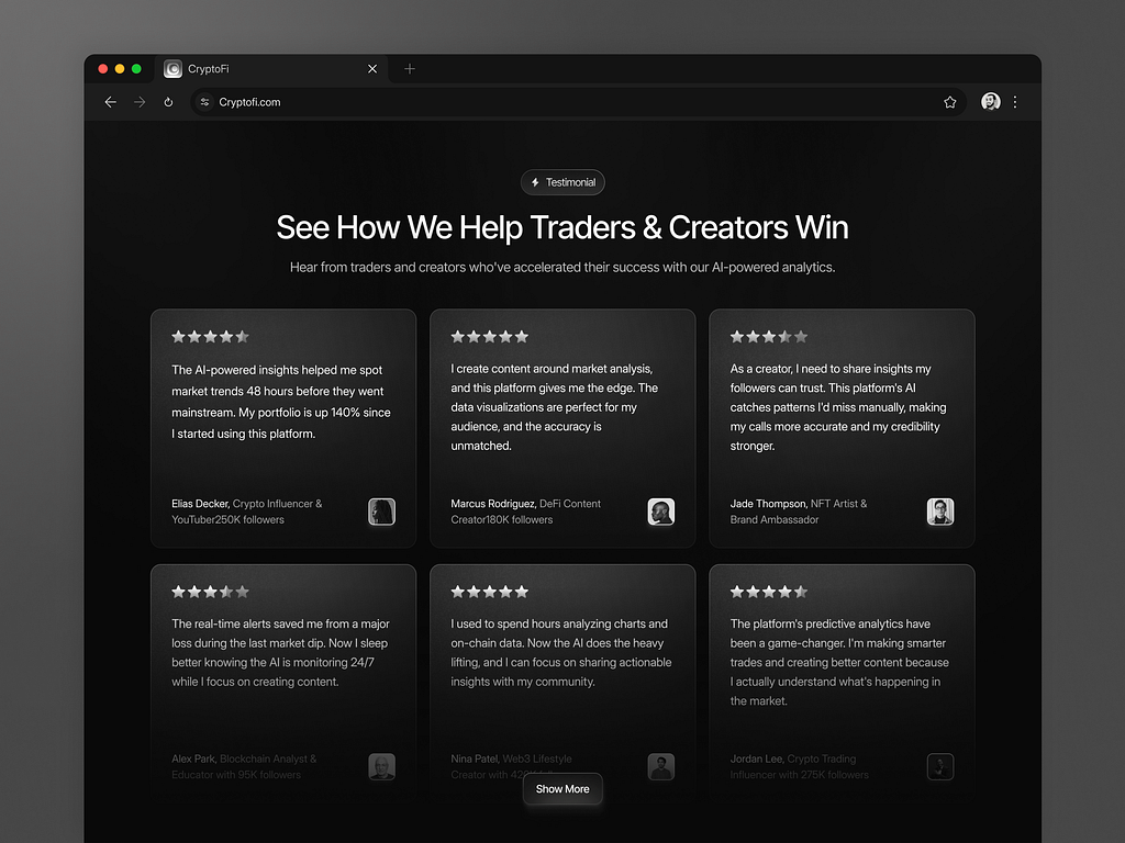 Testimonial Section design by Munzir Kareem on Dribbble