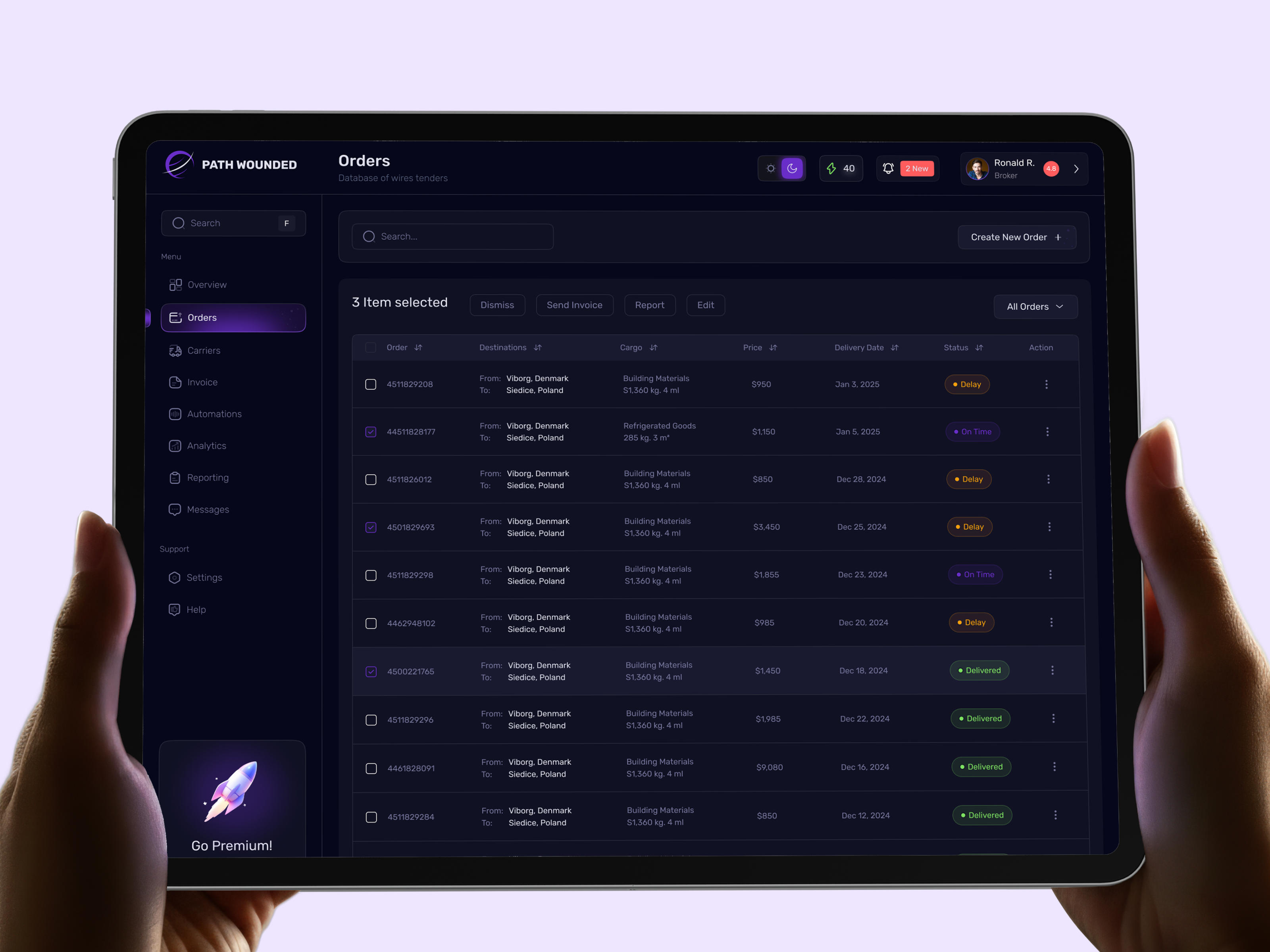 Modern Logistics Management SaaS Dashboard - UI/UX Design by Shasanko ...