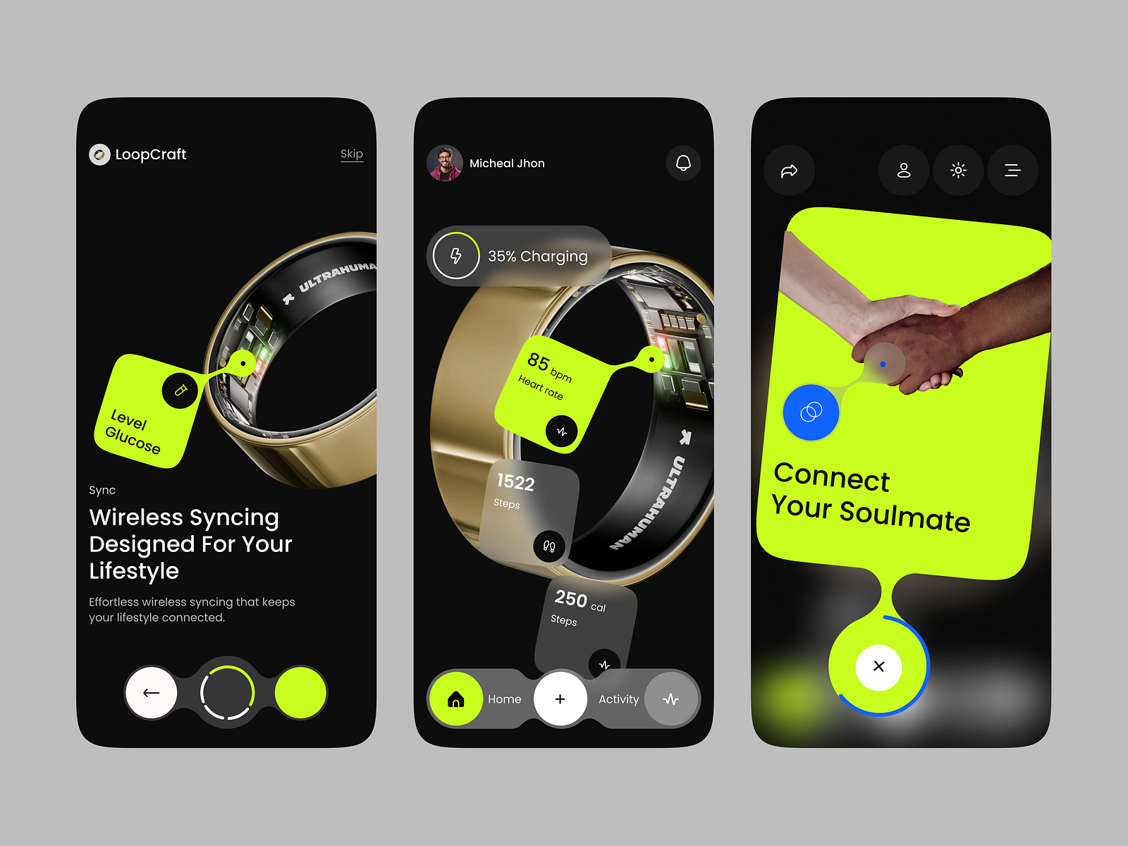 LoopCraft — Smart Ring Mobile App Concept by Tajkim Masum on Dribbble