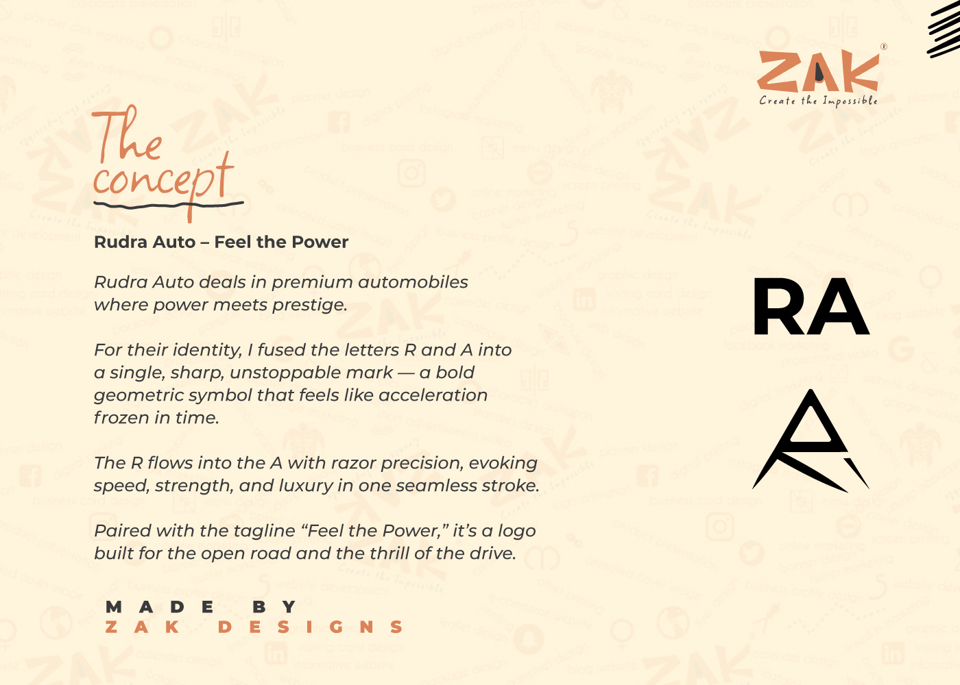 Concept Based logo design for Rudra Auto by Zain Ahmed Kamal on Dribbble