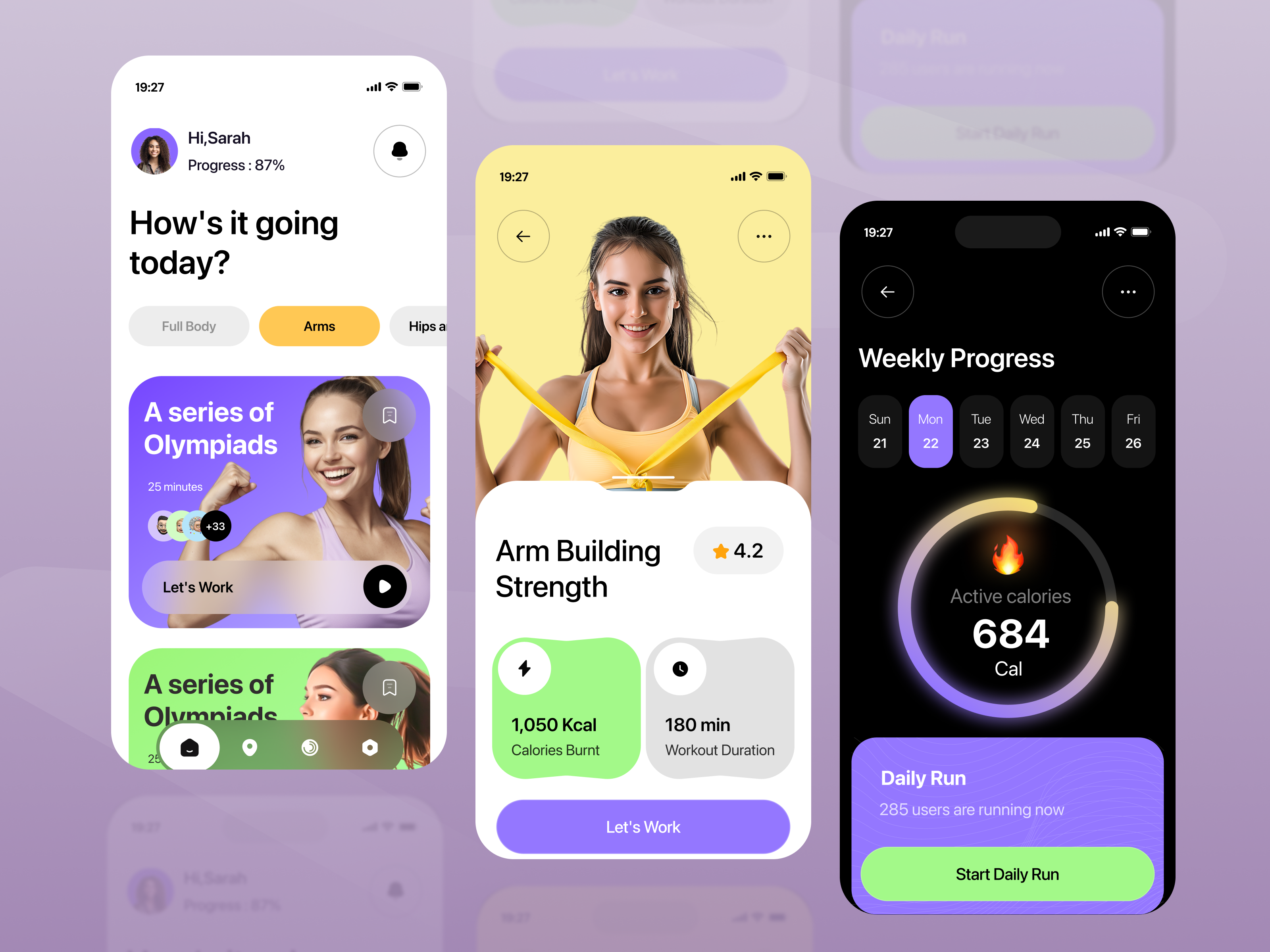Sport application mobile UI design by Roohi Koohi on Dribbble