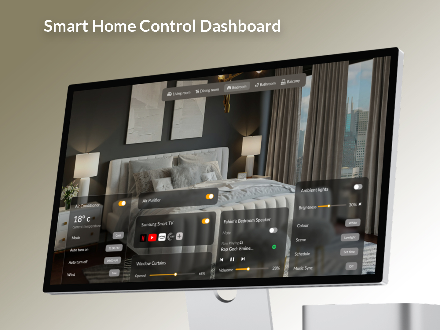 Minimal Smart Home Control Dashboard Design || Minimal Design by Fahim ...