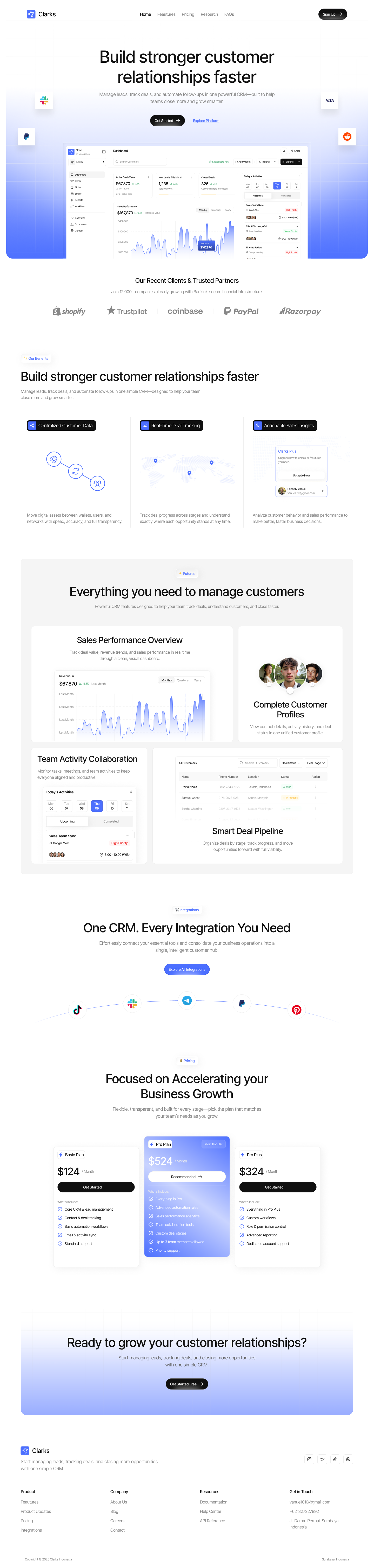 AI CRM Saas Landingpage by Ahmad Faizien for OnPoint Studio on Dribbble