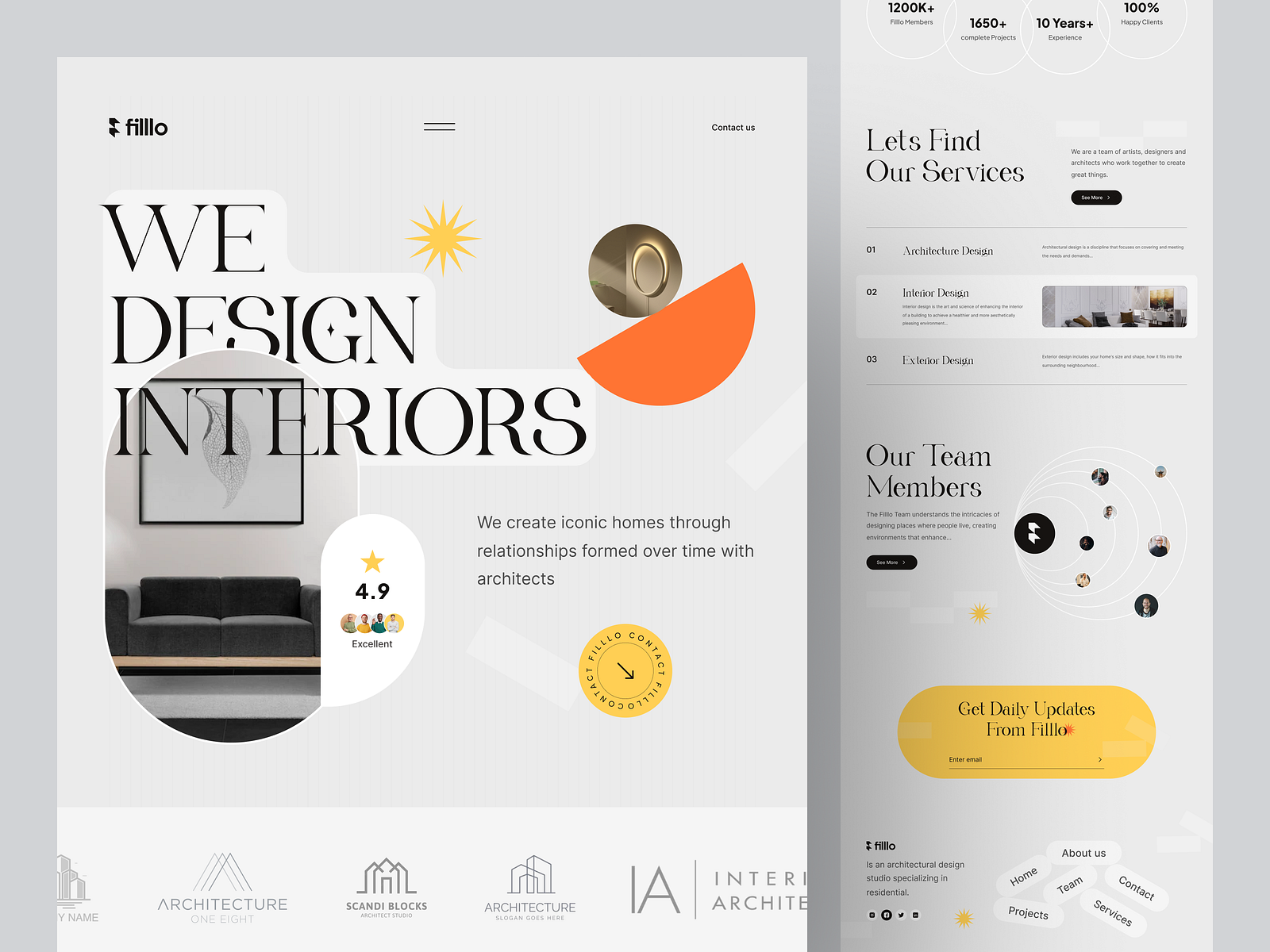 Interiors Design Agency Website by Filllo Design Agency on Dribbble