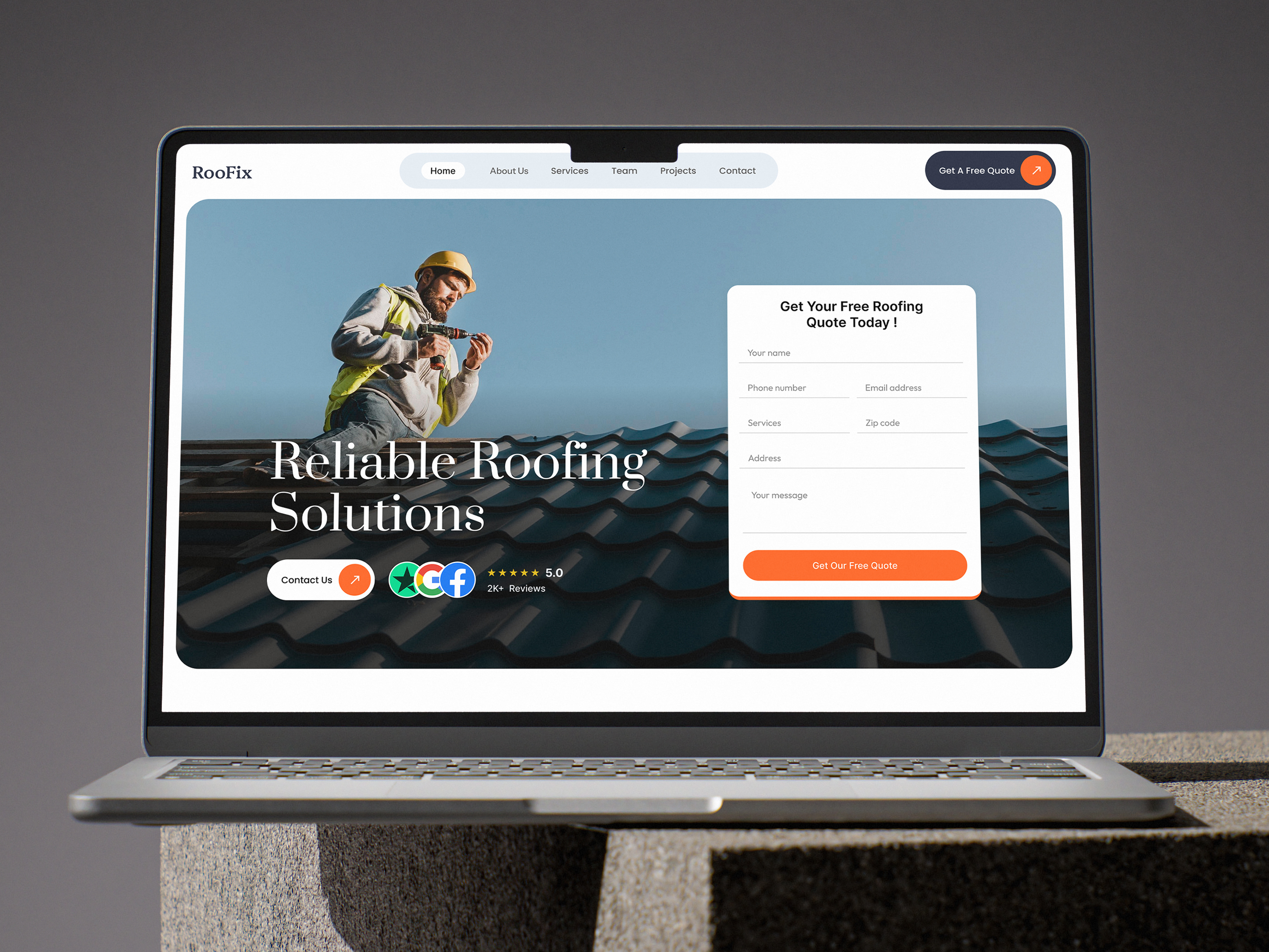 Roofing website design by Jafar Khan on Dribbble