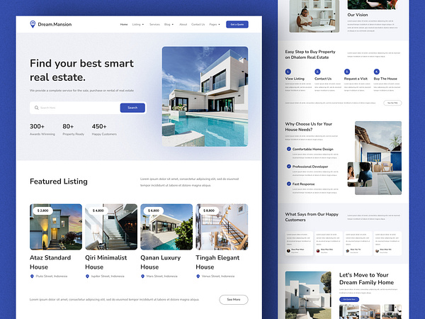 Real Estate Landing Page — Property Website UI by Divya on Dribbble