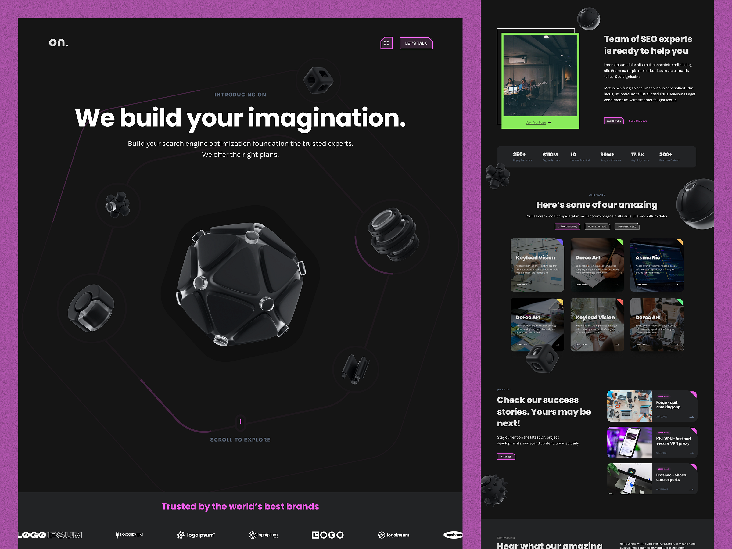 Digital Agency Website — Dark UI Concept by Divya on Dribbble