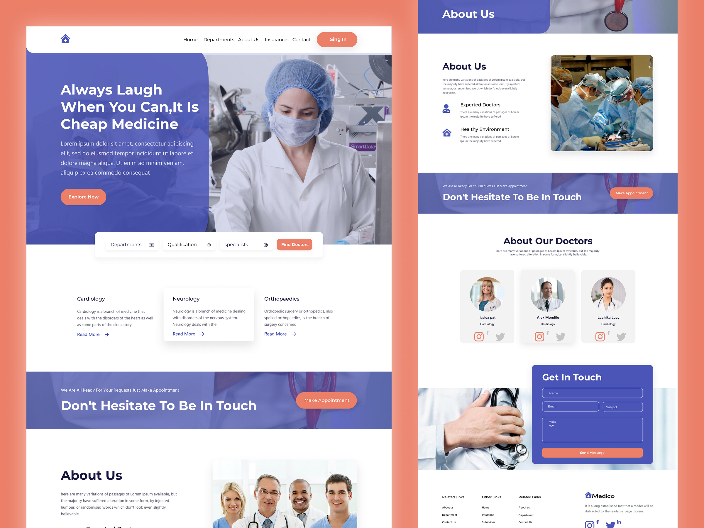 Medical Website UI — Healthcare Landing Page by Divya on Dribbble