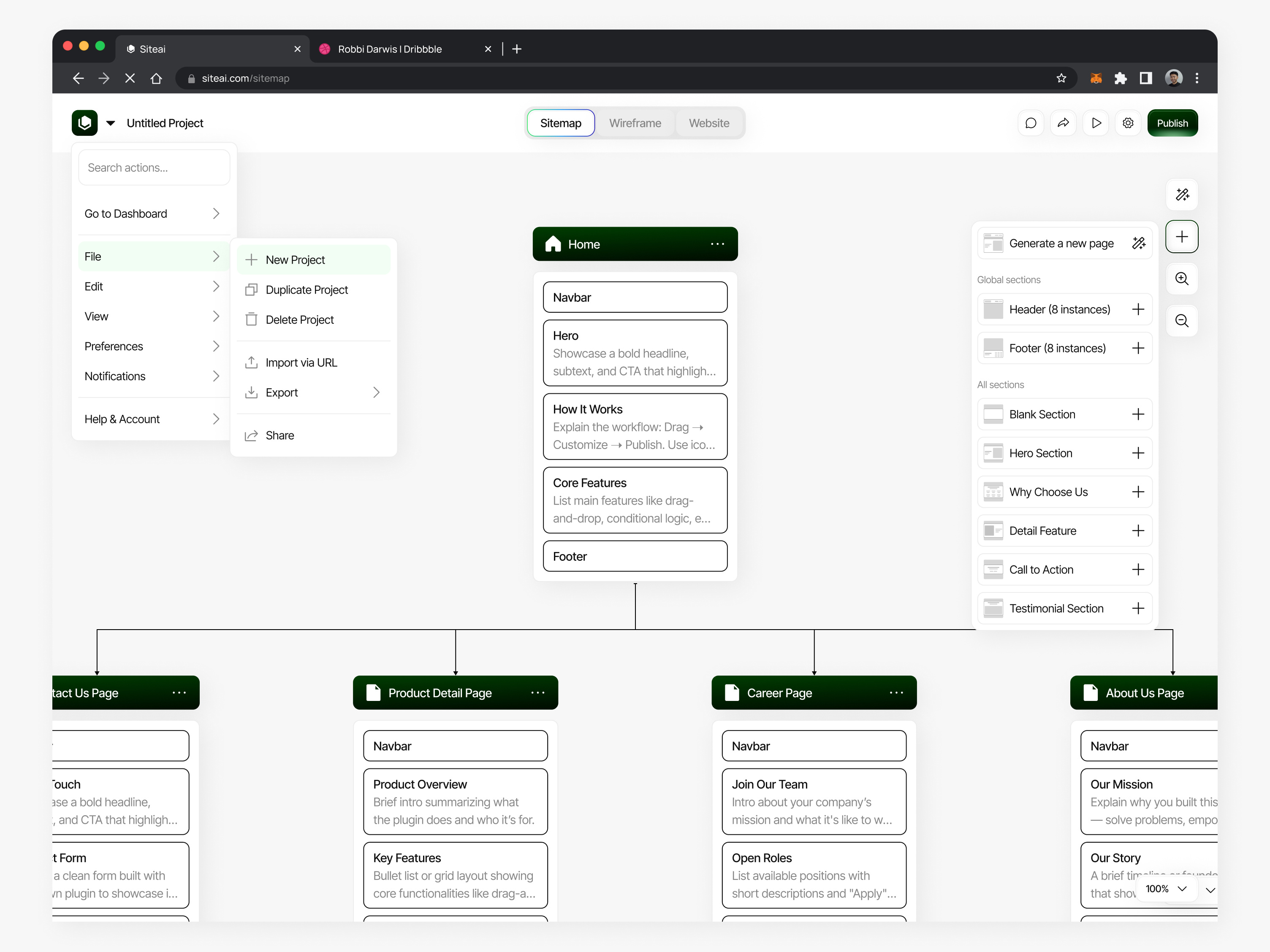 SiteAI - AI for Website Builder (Sitemap & Wireframe Flow) by Robbi ...