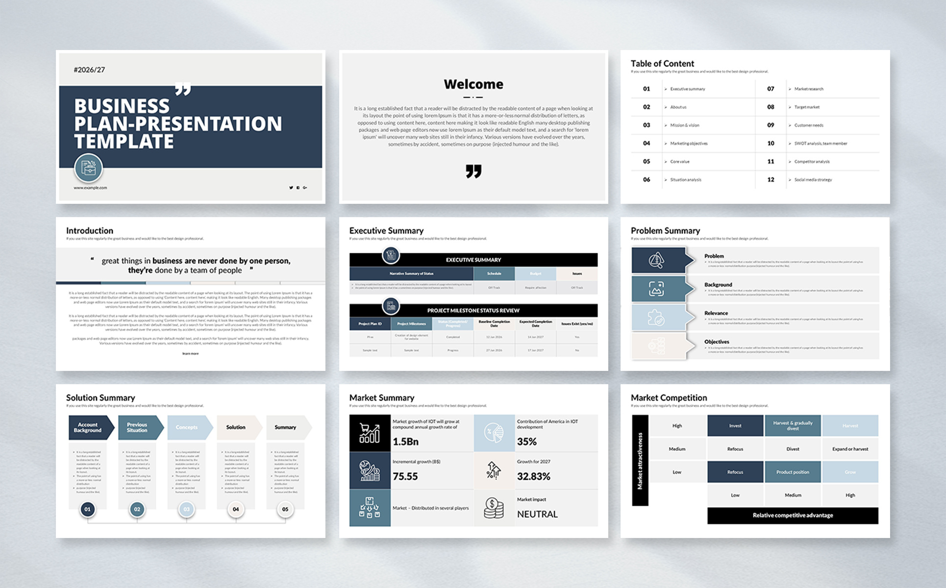 Business Plan Presentation Template by Vortex Studio on Dribbble
