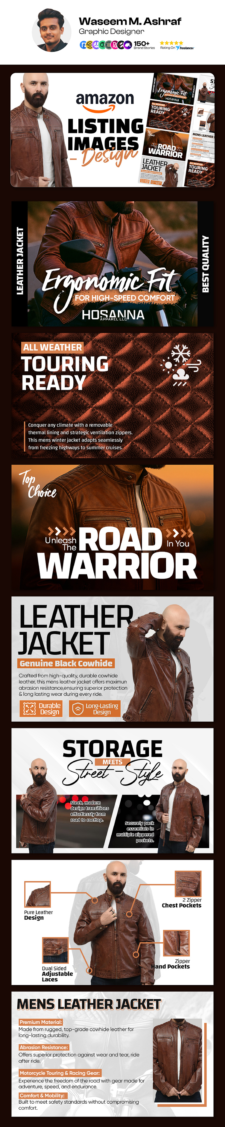 Jacket Amazon A+ Content Listing Design - Modern EBC Design by Waseem ...