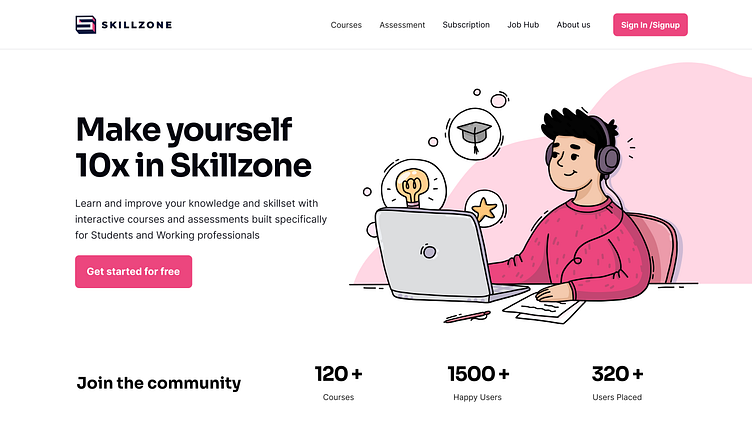 Hero section for website UI by Sudharsh Sundar on Dribbble