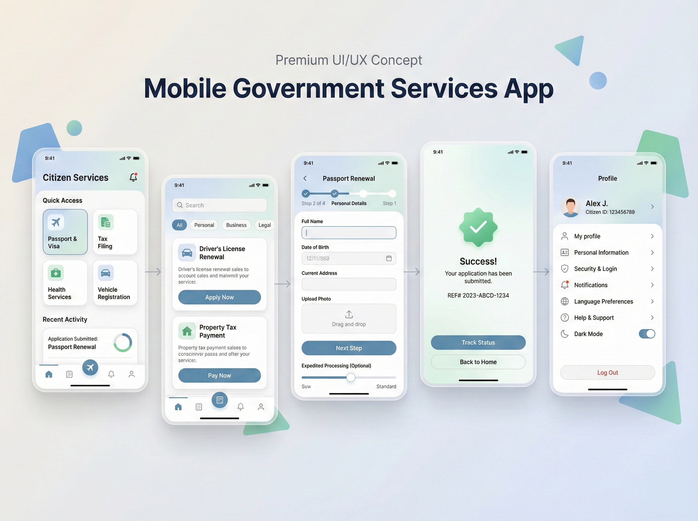 Public Services & Government Mobile App UI/UX design SaaS by Talha ...
