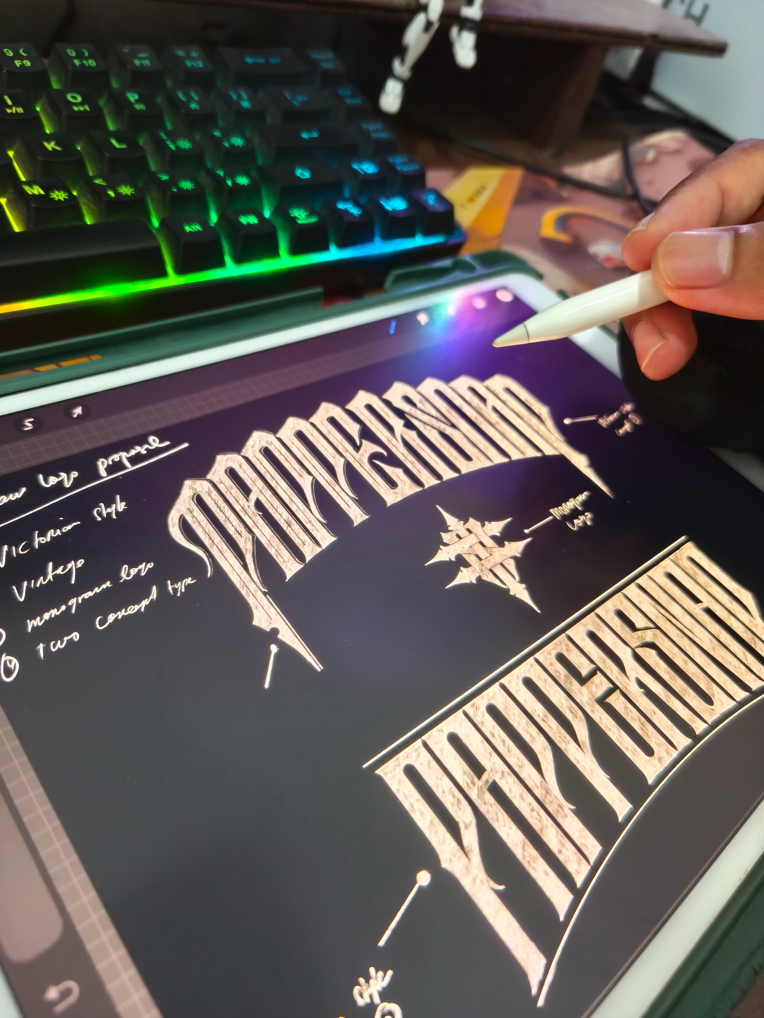 Papper snap Monogram and Lettering logo for Tattoo artist by Octopus ...