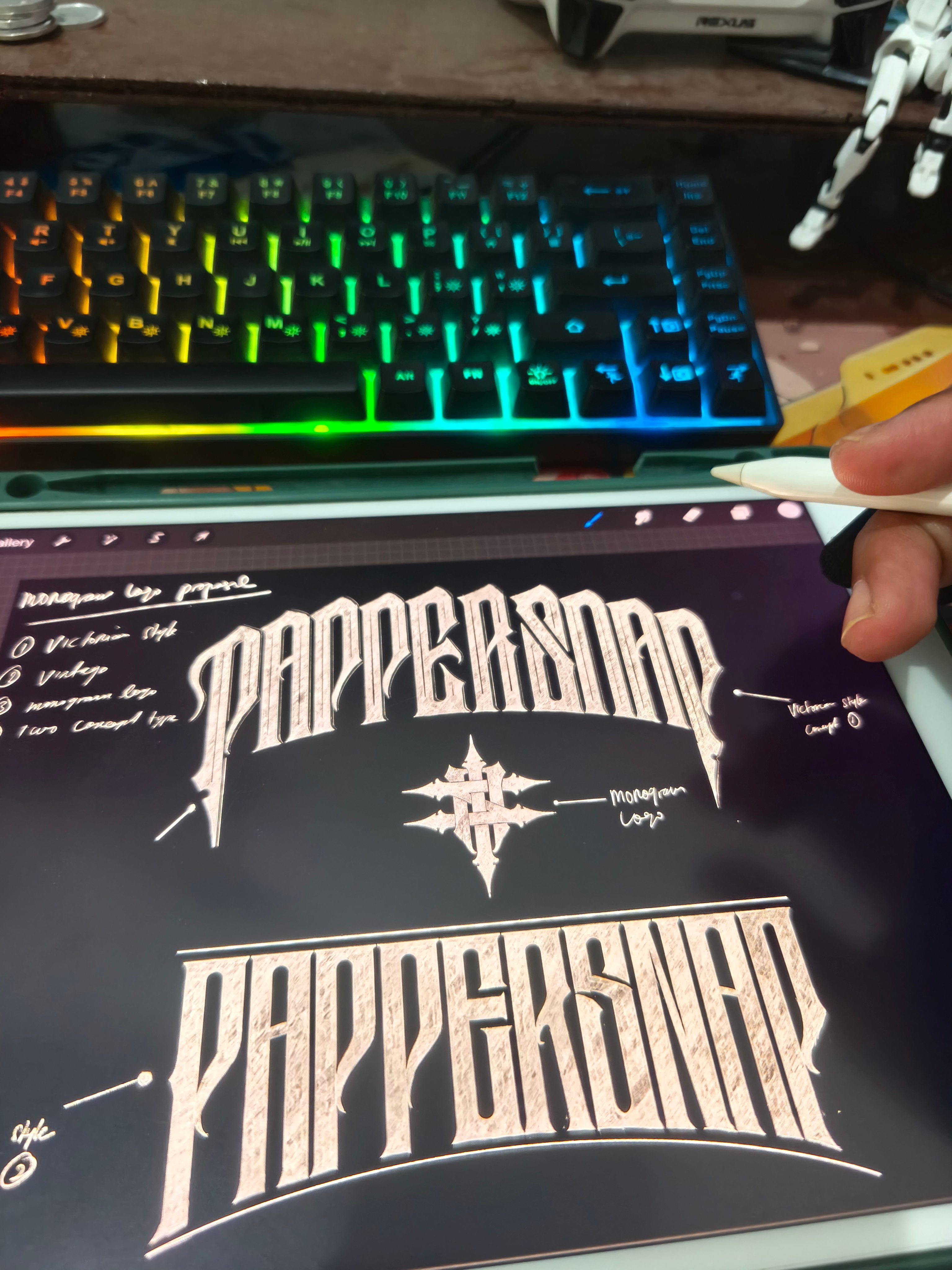 Papper snap Monogram and Lettering logo for Tattoo artist by Octopus ...