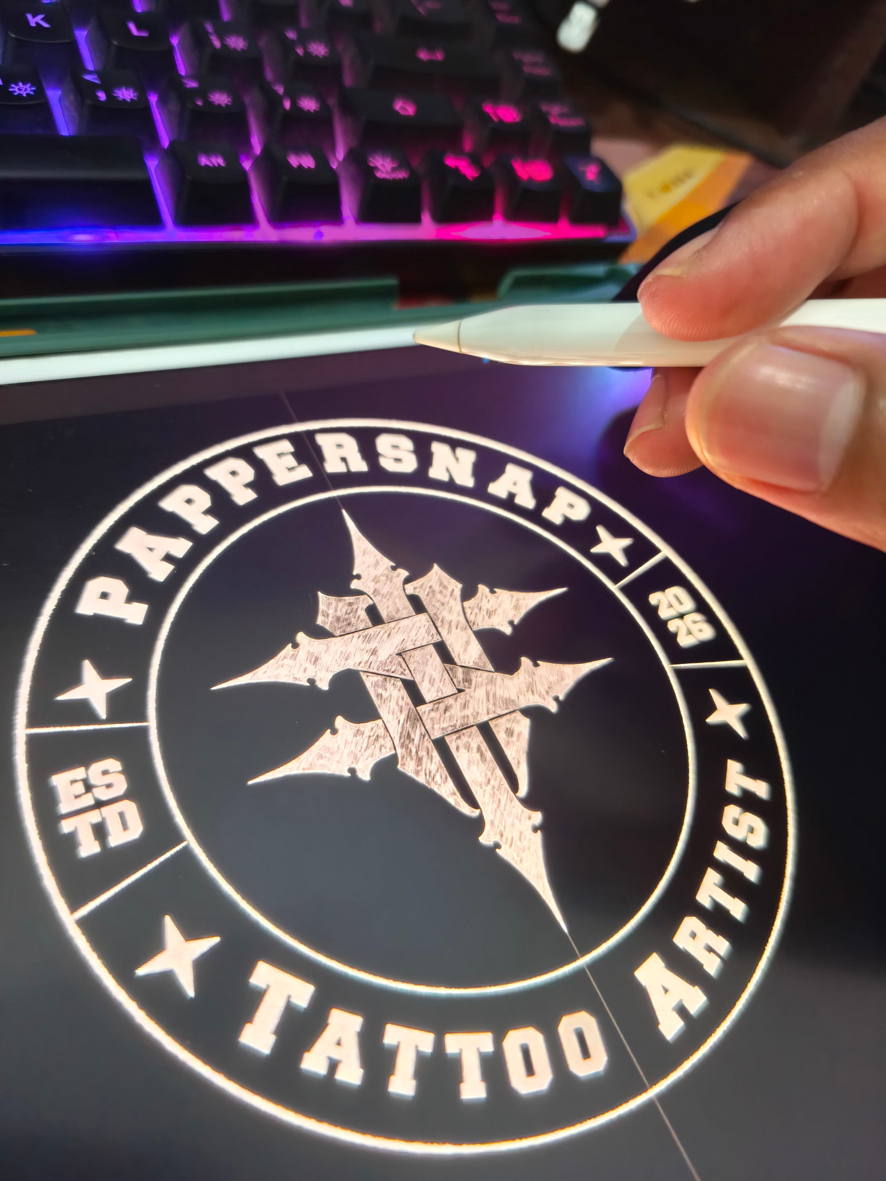 Papper snap Monogram and Lettering logo for Tattoo artist by Octopus ...