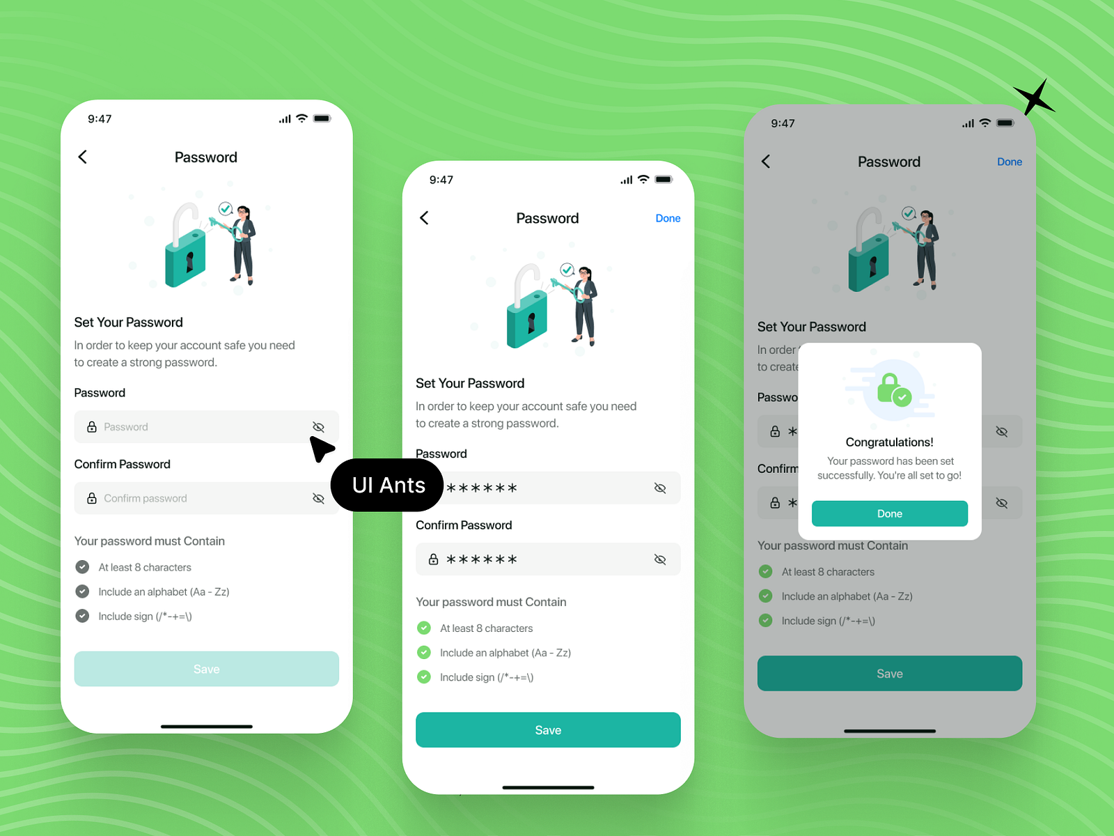 Barber App-Change Password UI by UI Ants on Dribbble