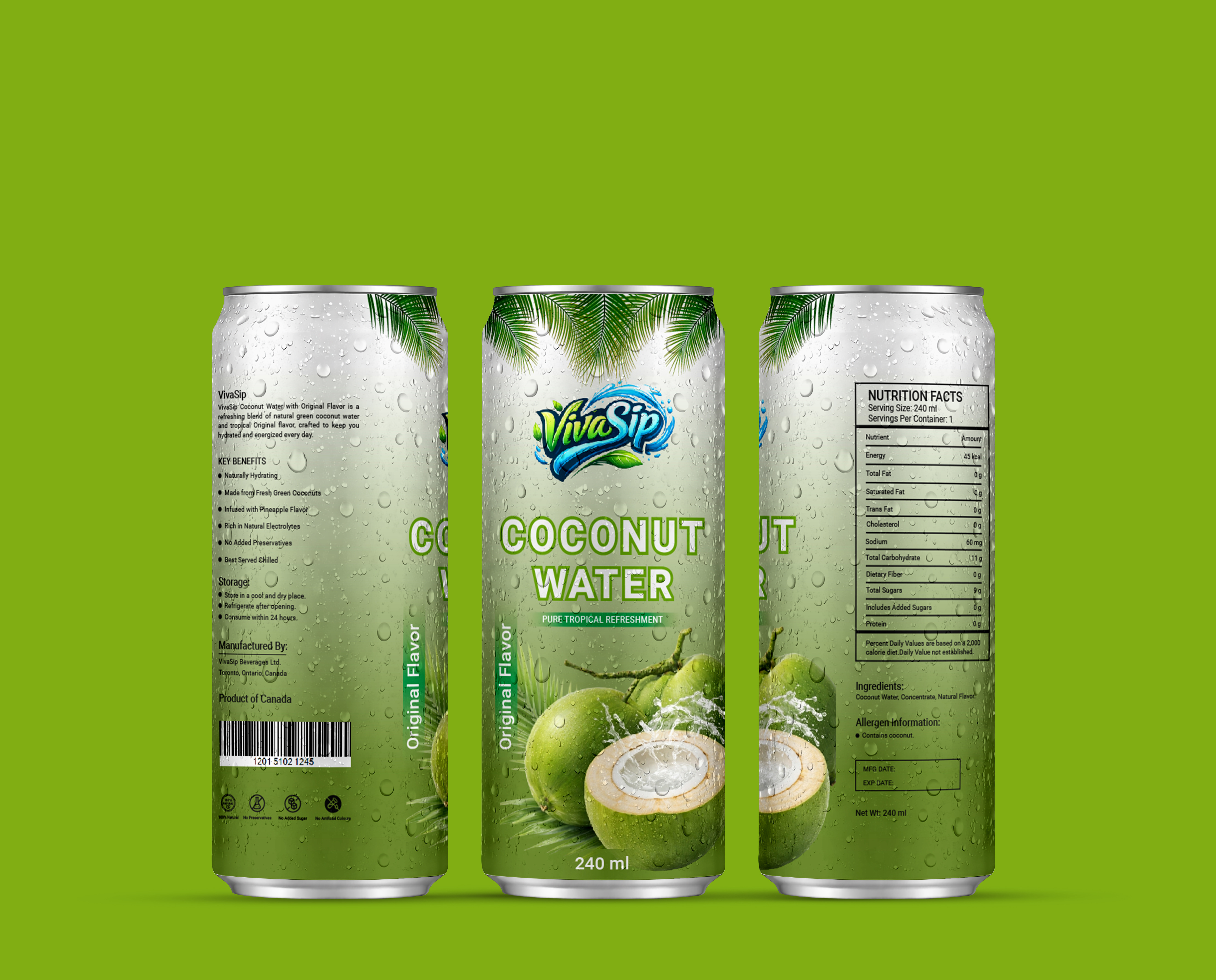Coconut Water Can Label & packaging Design by ABDUR RAZZAK on Dribbble