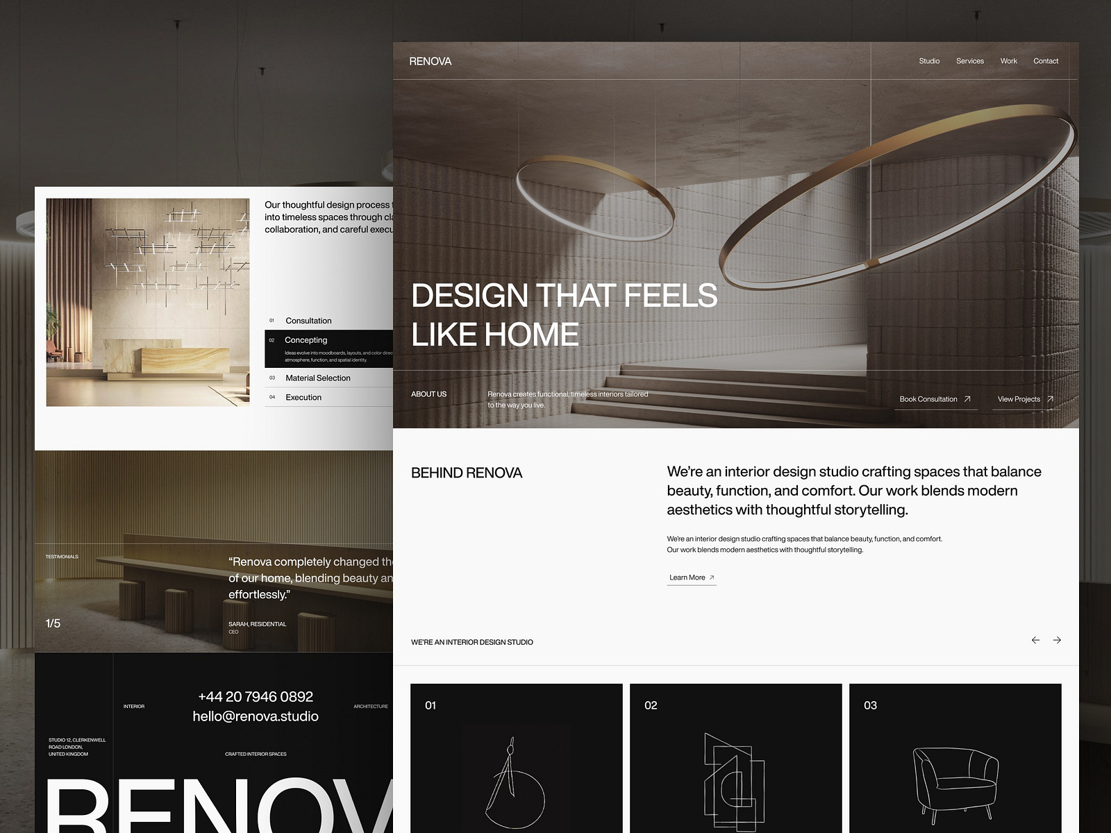 Renova - Minimalist Elegant Interior Designer Portfolio Website by LAIN ...