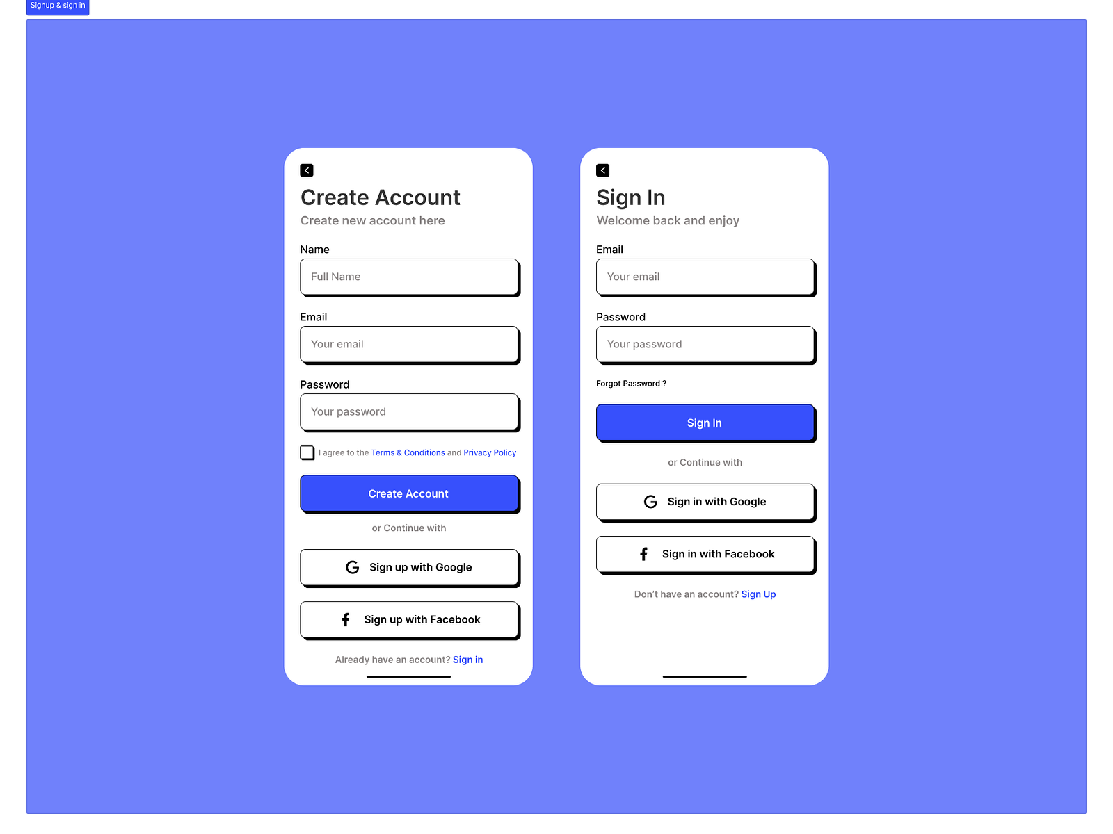 Sign In & Sign Up by kalyani agrawal on Dribbble