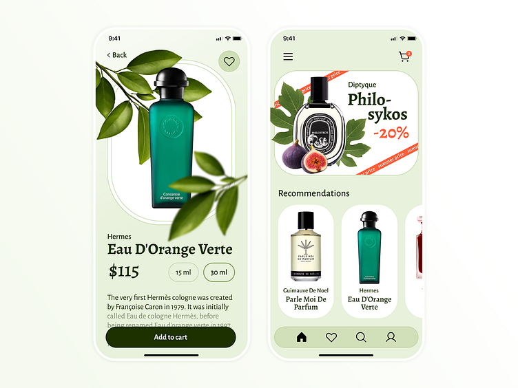 Perfume Shopping App UI by Daria Karpenko on Dribbble