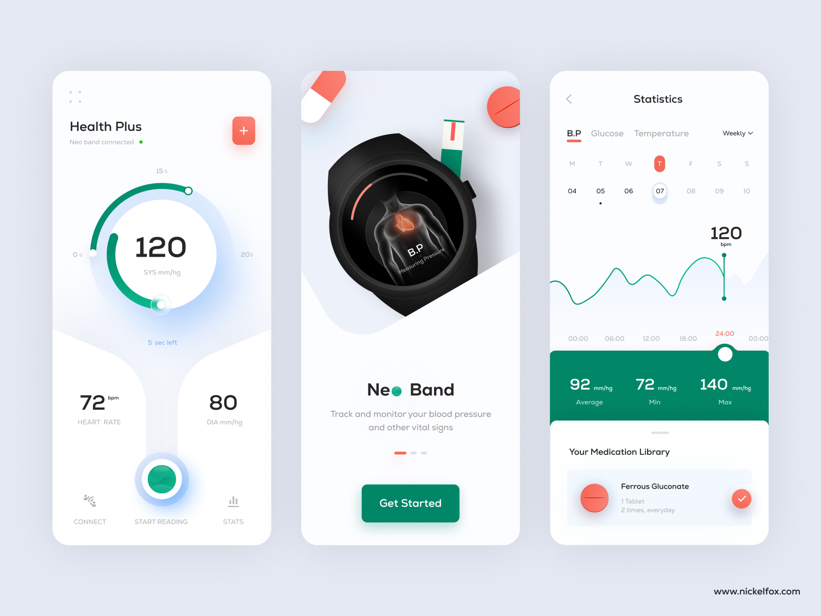 Fitness Band UI Design - Health Care by Aman Verma on Dribbble