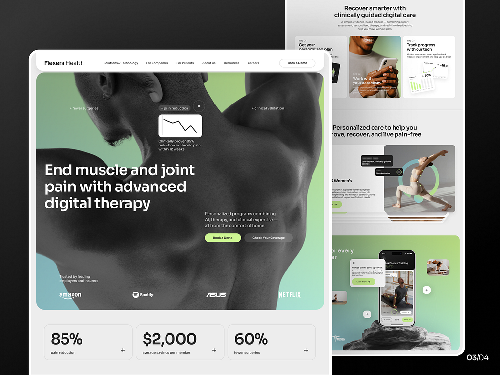 UI/UX Website for a B2B Digital Health Platform — Flexera Health by ...