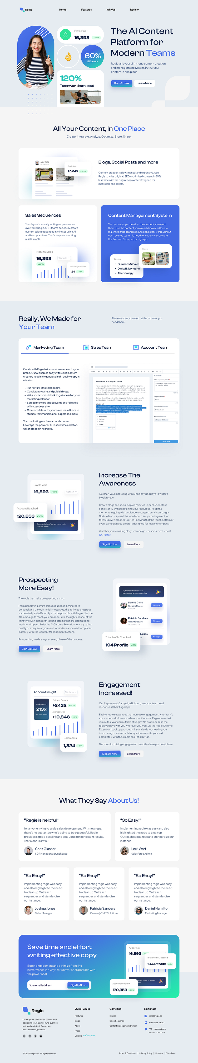 Regie - AI Content Platform Website by Herdetya Priambodo for Plainthing Studio on Dribbble